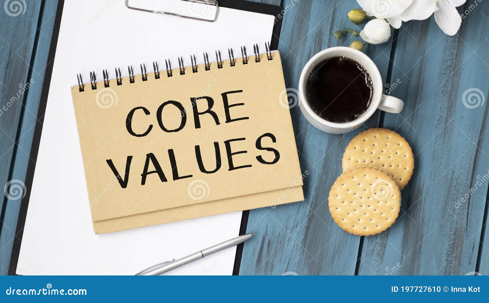 Notebook with Text Inside Core Values Stock Photo - Image of mission ...