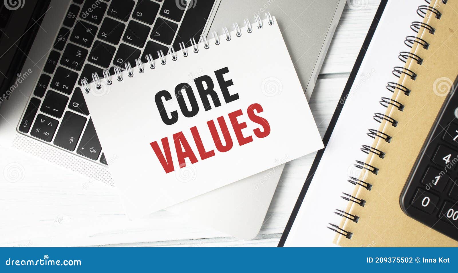 Notebook with Text Inside Core Values on Table Stock Photo - Image of ...