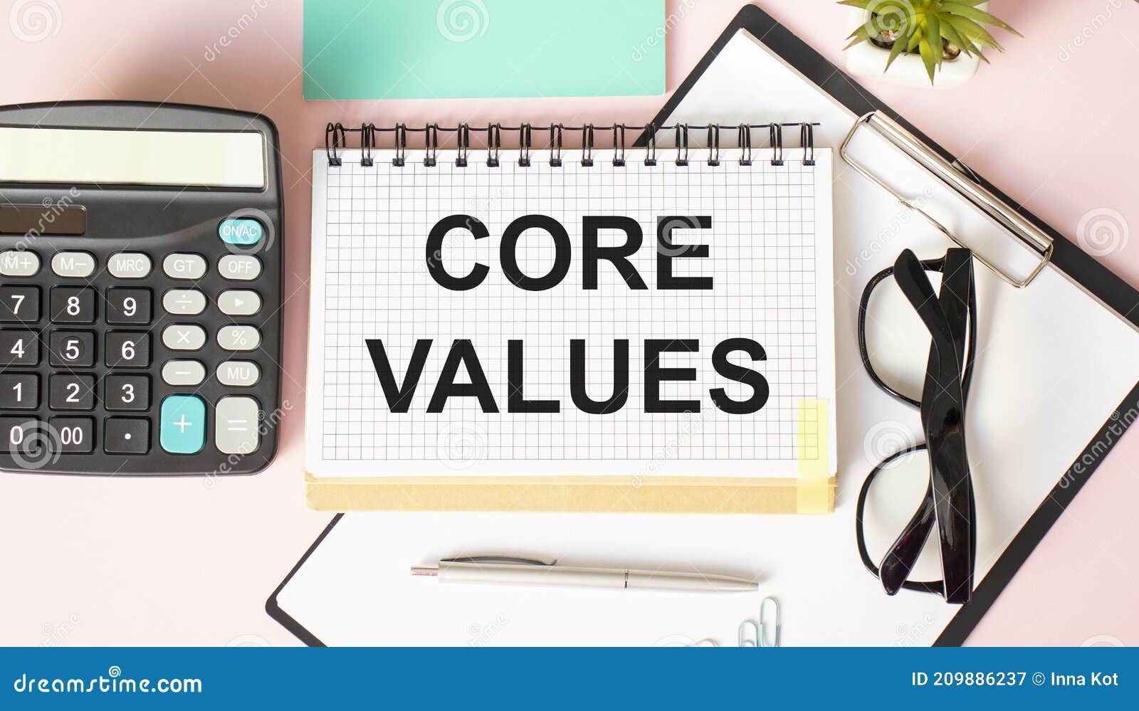 Notebook with Text Inside Core Values on Table Stock Image - Image of ...