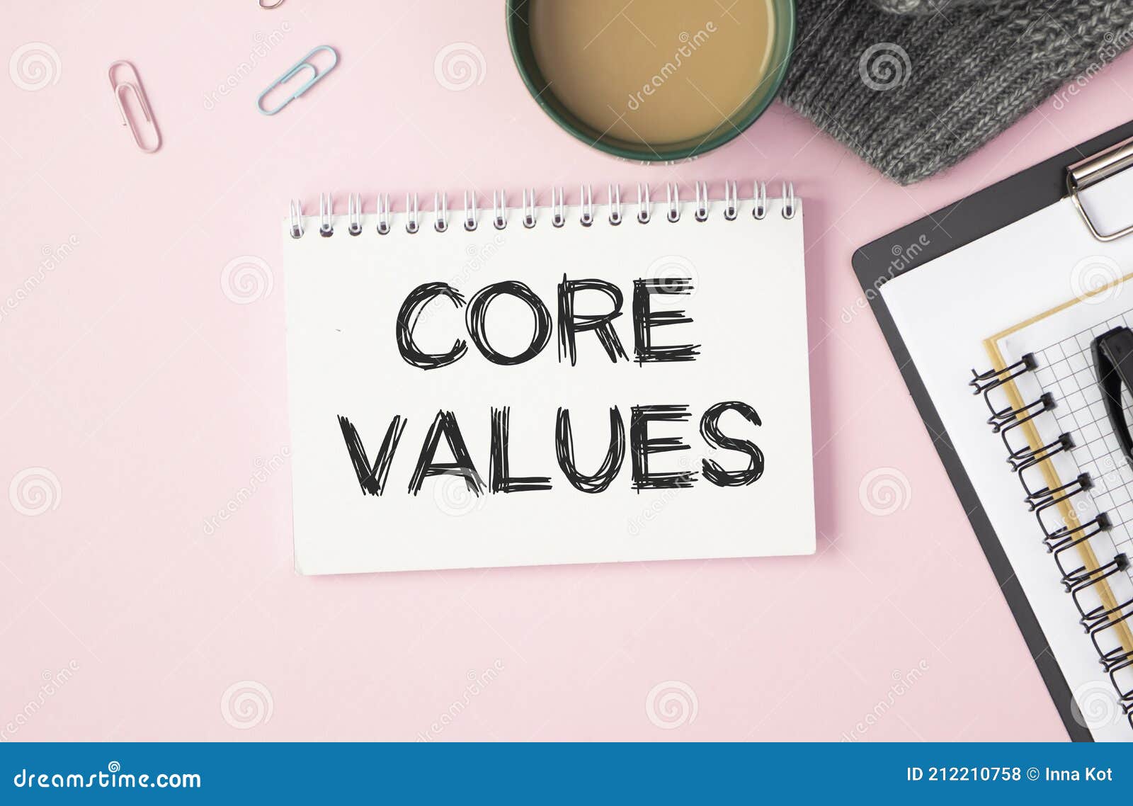 Notebook with Text Inside Core Values on Table Stock Photo - Image of ...
