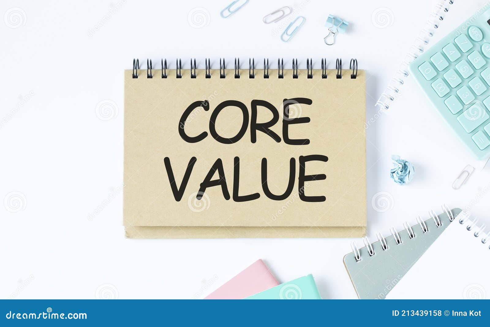 Notebook with Text Inside Core Values on Table Stock Photo - Image of ...