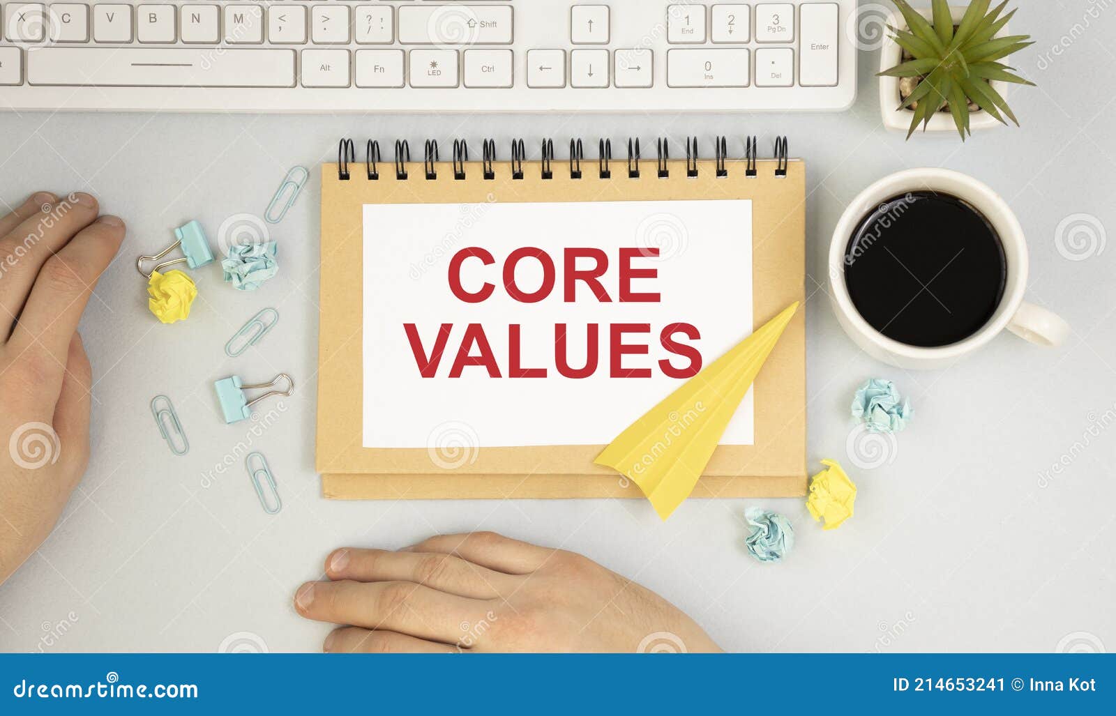 Notebook with Text Inside Core Values on Table Stock Image - Image of ...