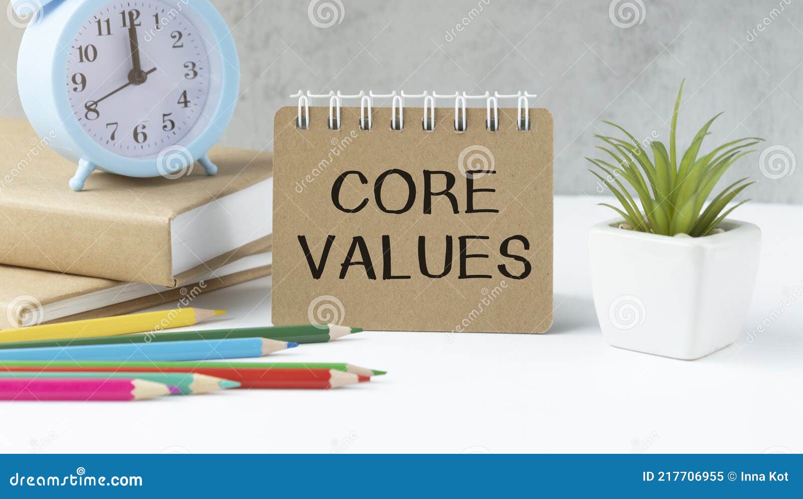 Notebook with Text Inside Core Values on Table Stock Image - Image of ...
