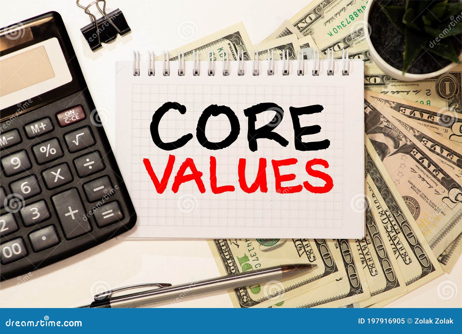 Notebook With Text Inside Core Values On Table Royalty-Free Stock ...