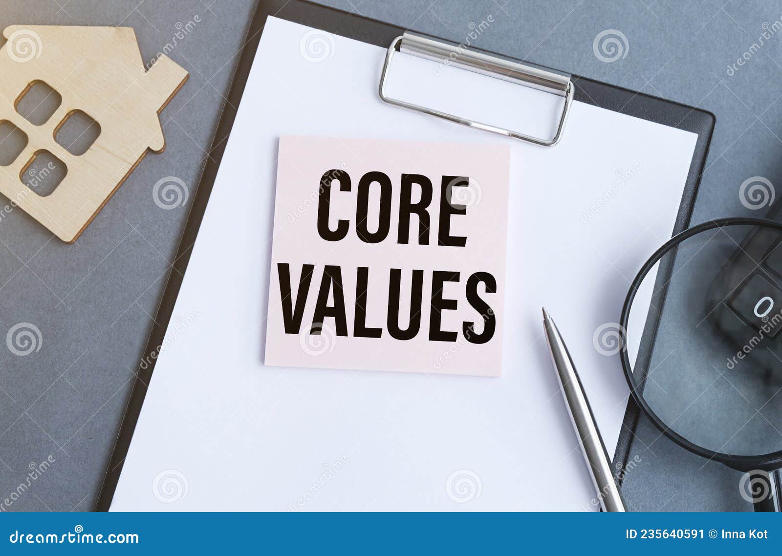 Notebook with Text Inside Core Values on Table Stock Image - Image of ...