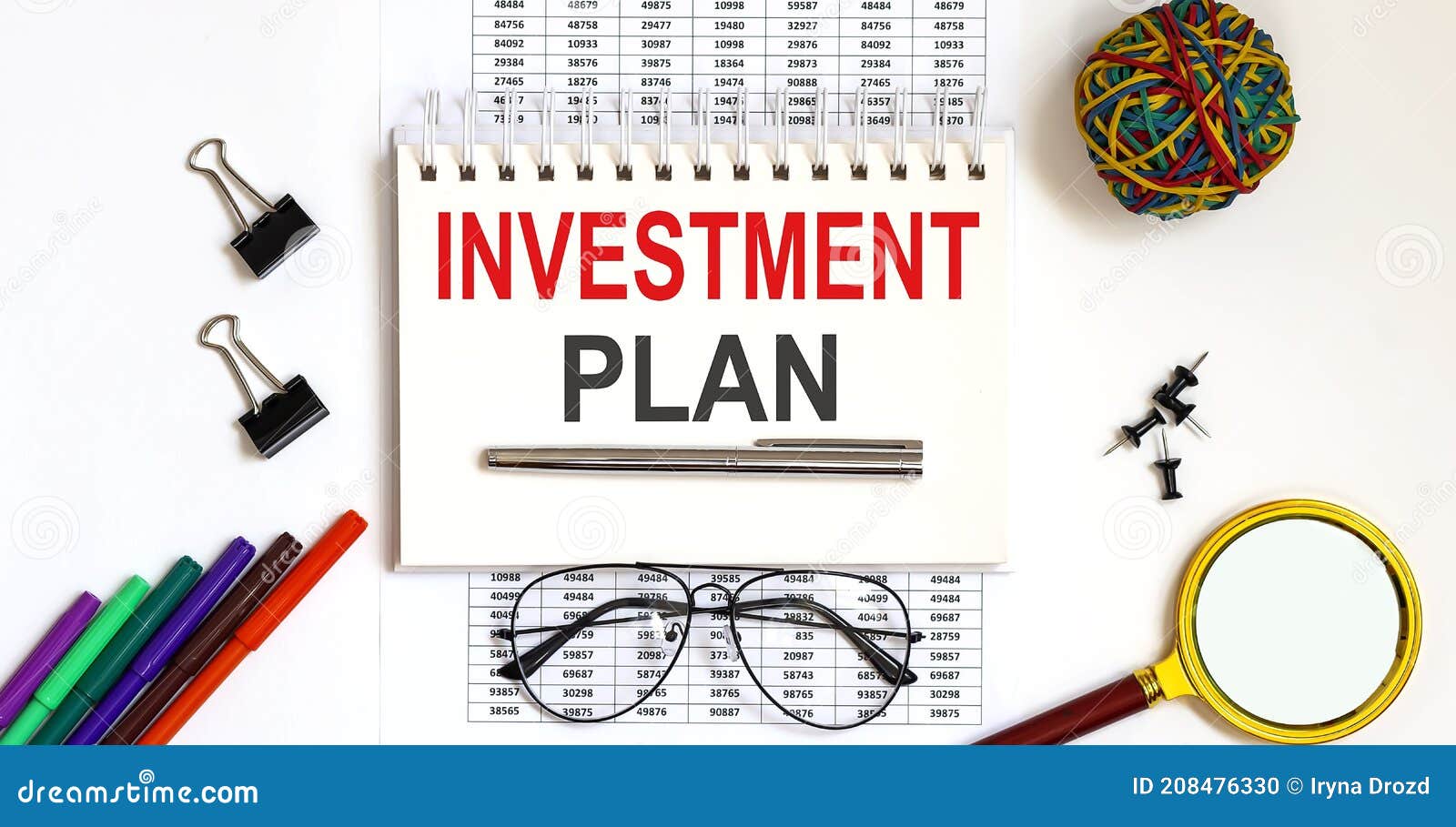 Notebook with Text INVESTMENT PLAN on Table on the Chart Stock Photo ...