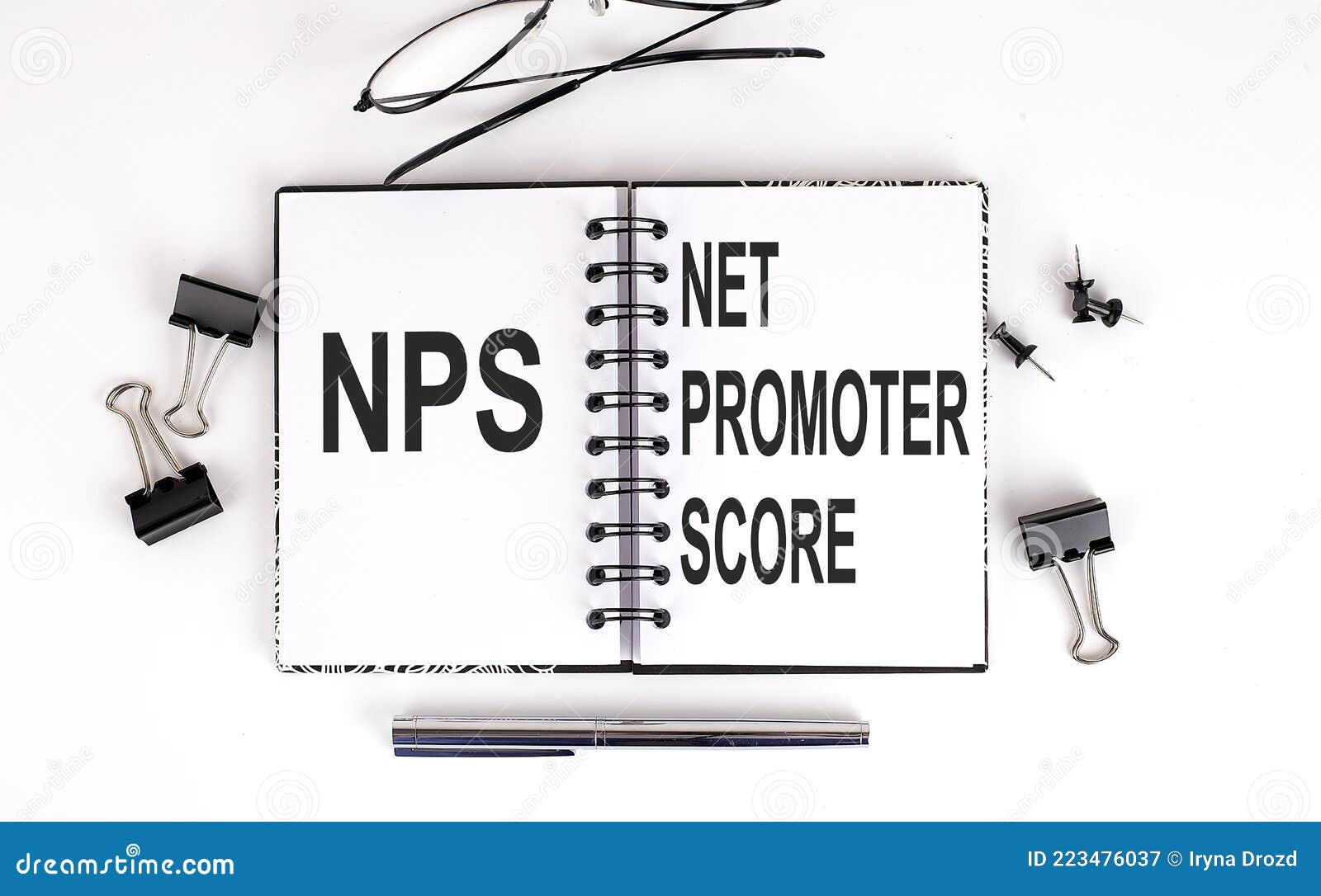 Notebook with Text NPS NET PROMOTER SCORE on a Table Stock Image ...
