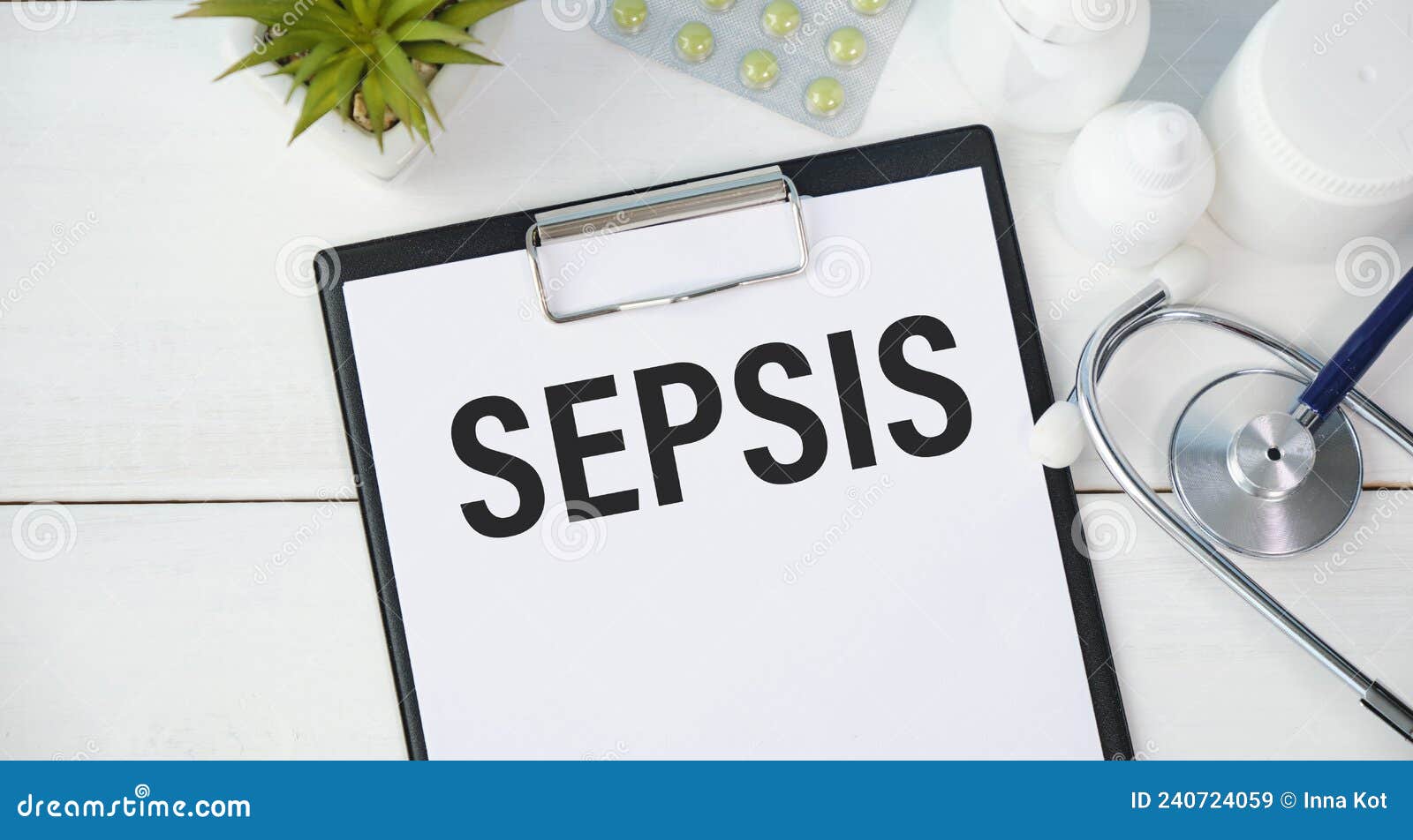 Notebook with Text SEPSIS with Pen and Stethoscope Stock Image - Image ...
