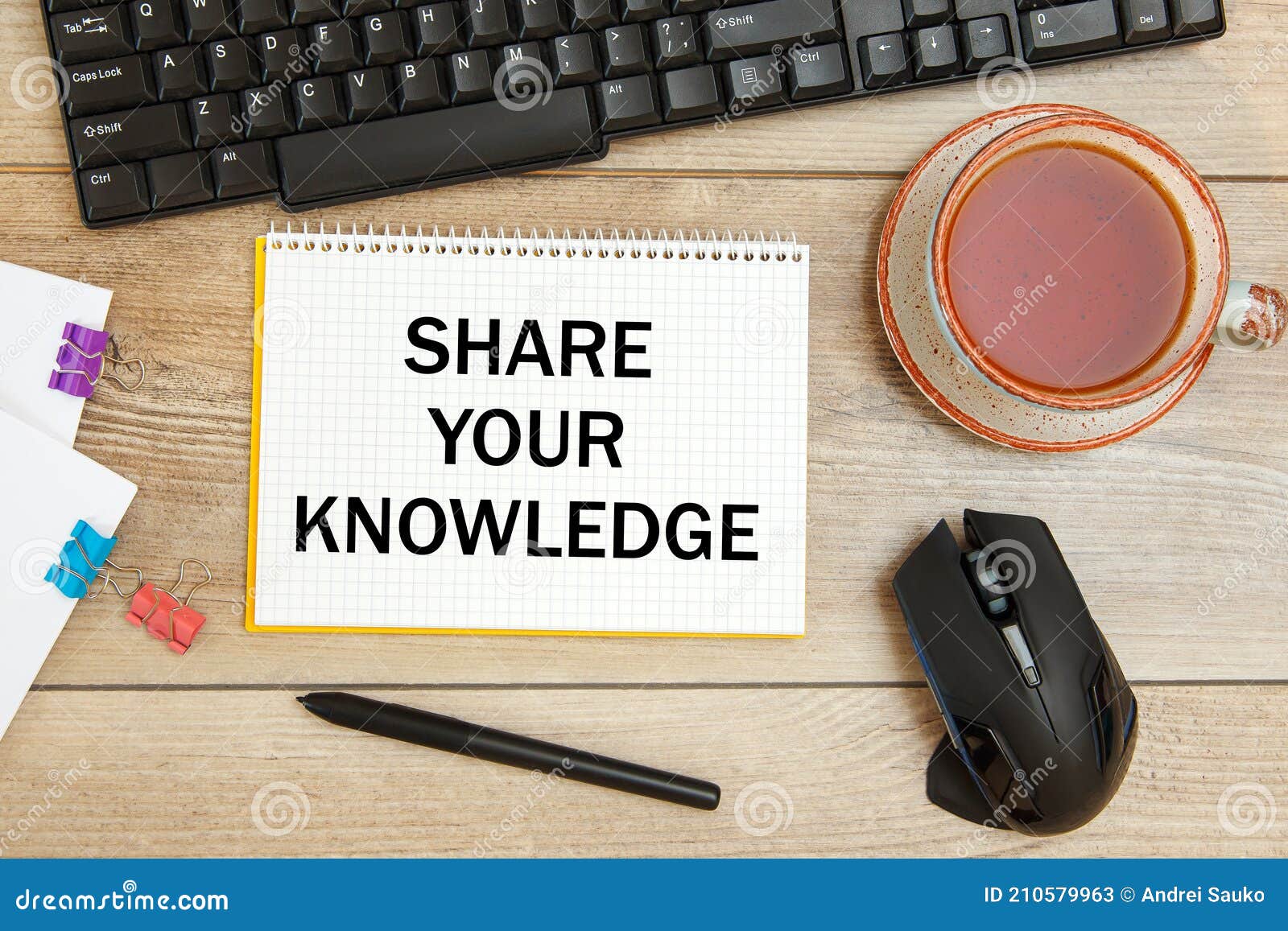 Notebook with Text - SHARE YOUR KNOWLEDGE, Near Office Supplies Stock ...