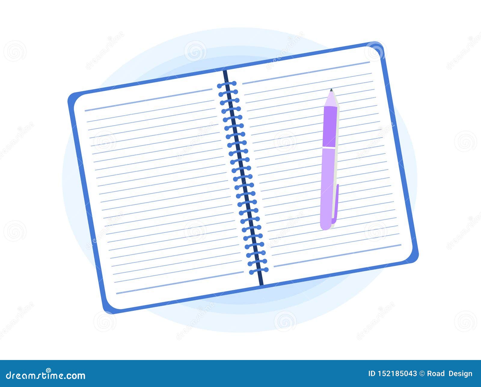 Open Notepad with Pen Flat Style Vector Illustration Stock Vector ...