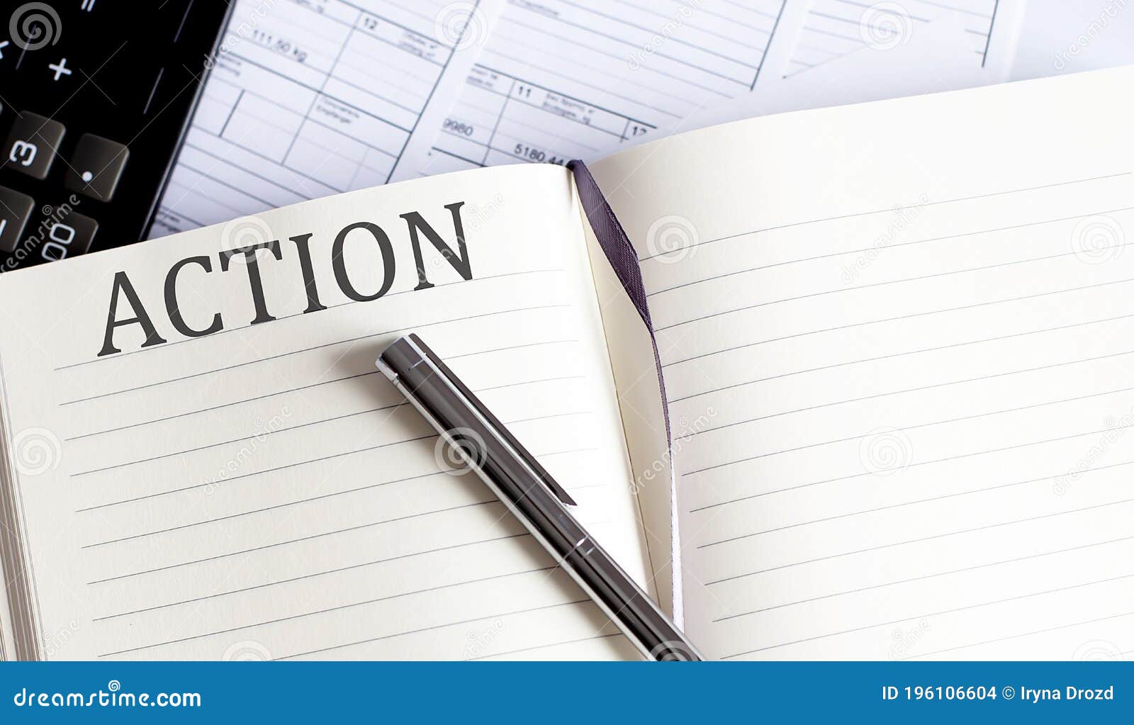 Notebook with Toolls and Notes about ACTION Stock Photo - Image of ...