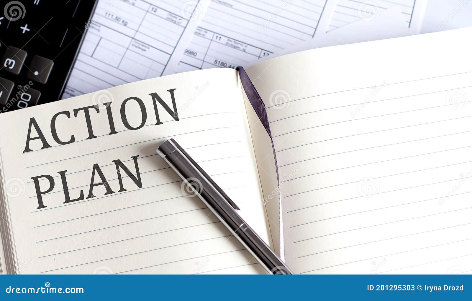 Notebook with Toolls and Notes about ACTION PLAN Stock Image - Image of ...