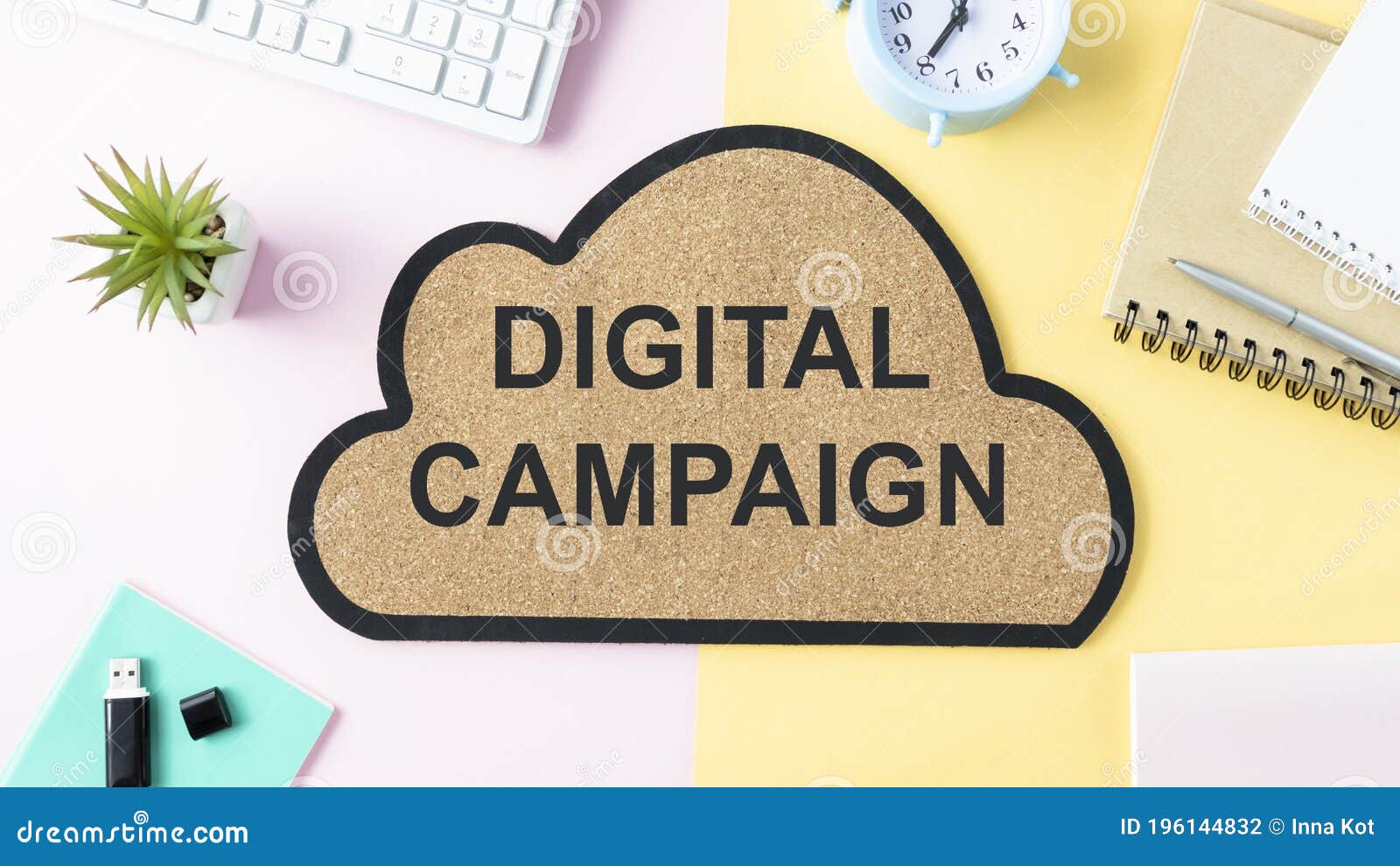 Notebook with Toolls and Notes about Ad Campaign Stock Photo - Image of ...