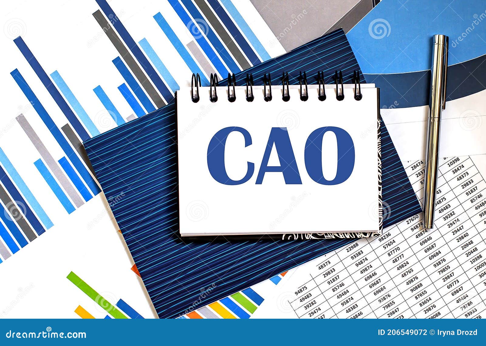 Notebook with Toolls and Notes about CAO on Chart Stock Photo - Image ...