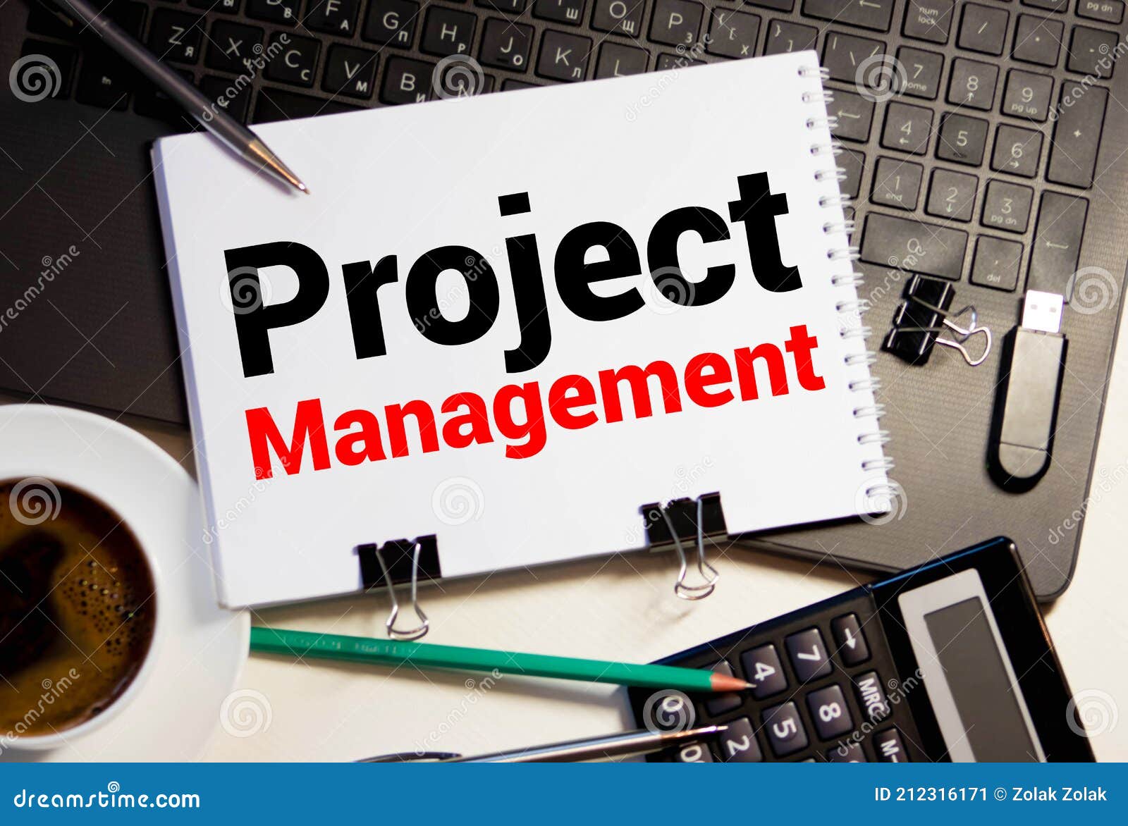 Notebook with Toolls and Notes about Project Management Stock Image ...