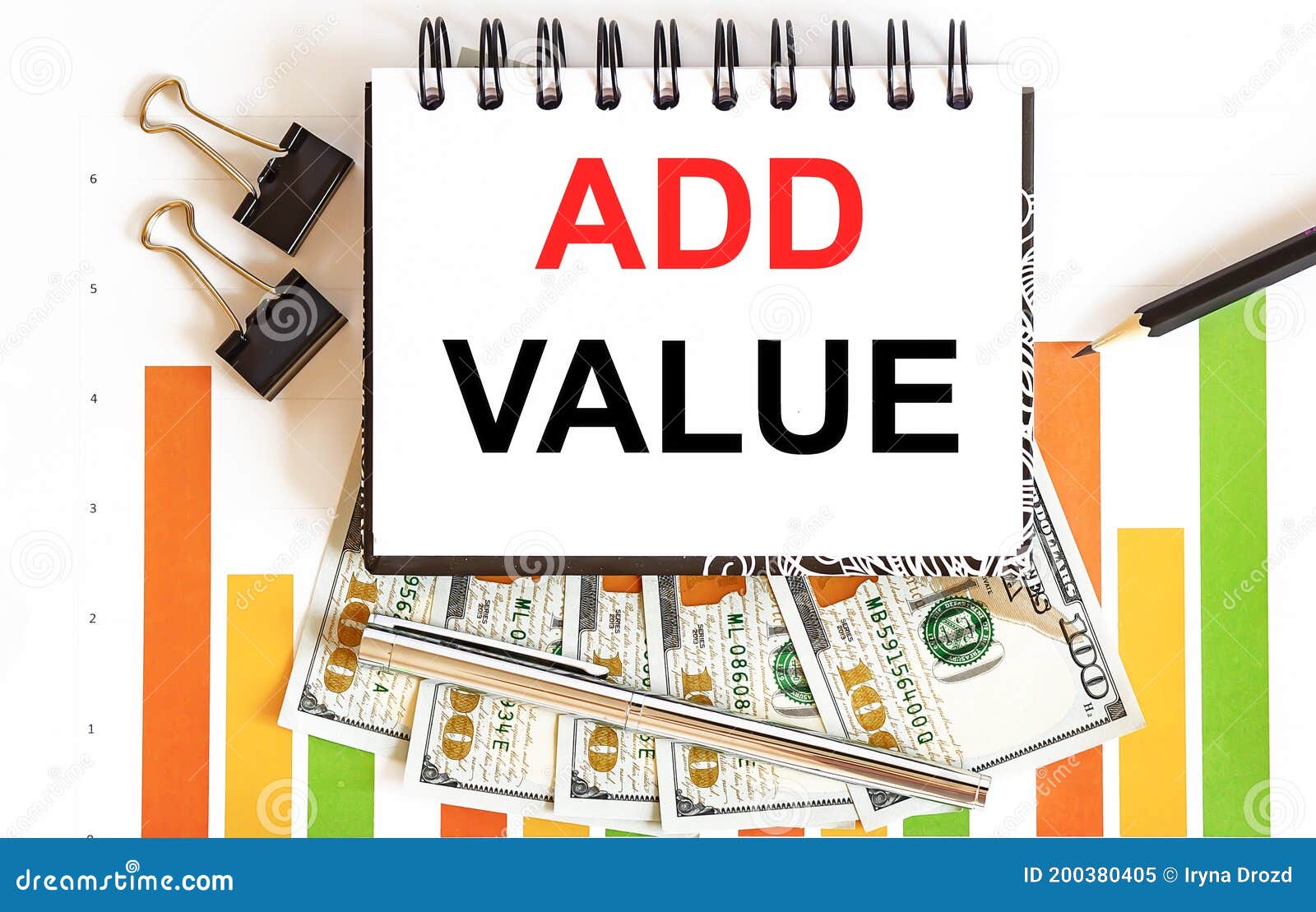 Notebook with Tools and Notes about Add Value ,business Concept Stock ...