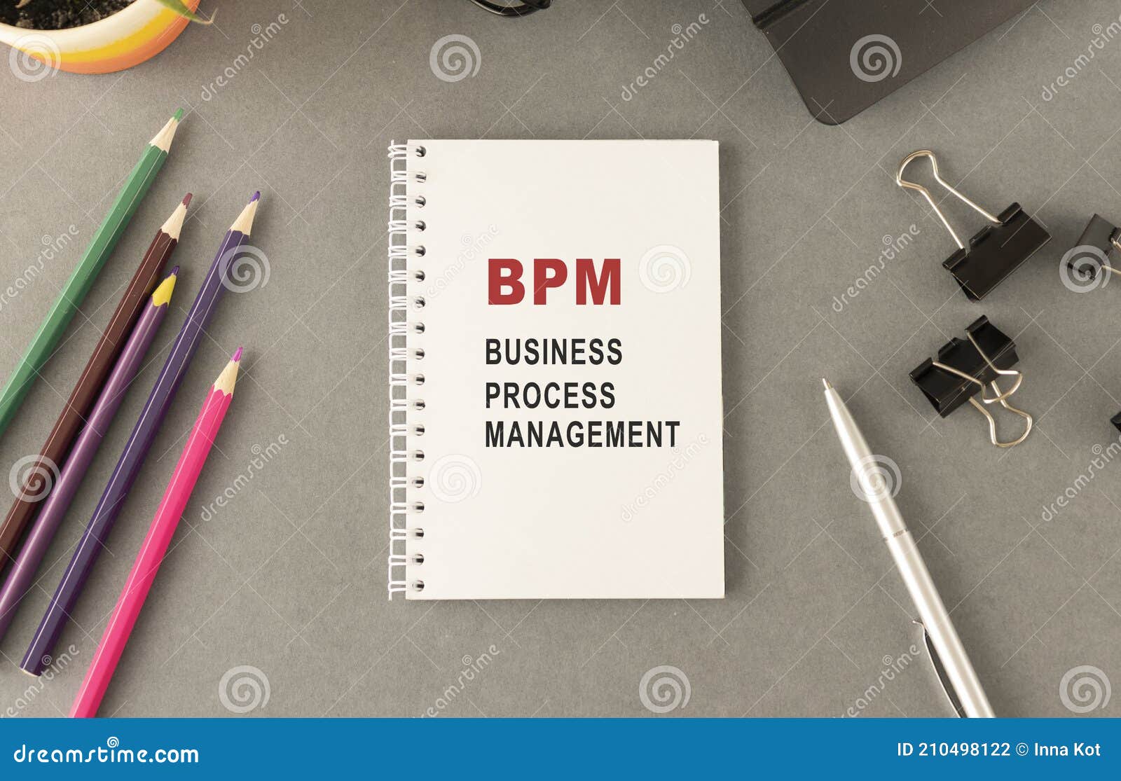 Notebook with Tools and Notes about BPM Stock Photo - Image of ...