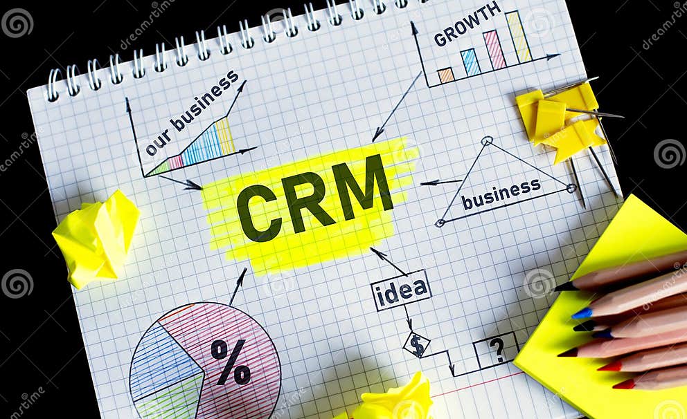 Notebook with Tools and Notes about CRM Stock Image - Image of ...