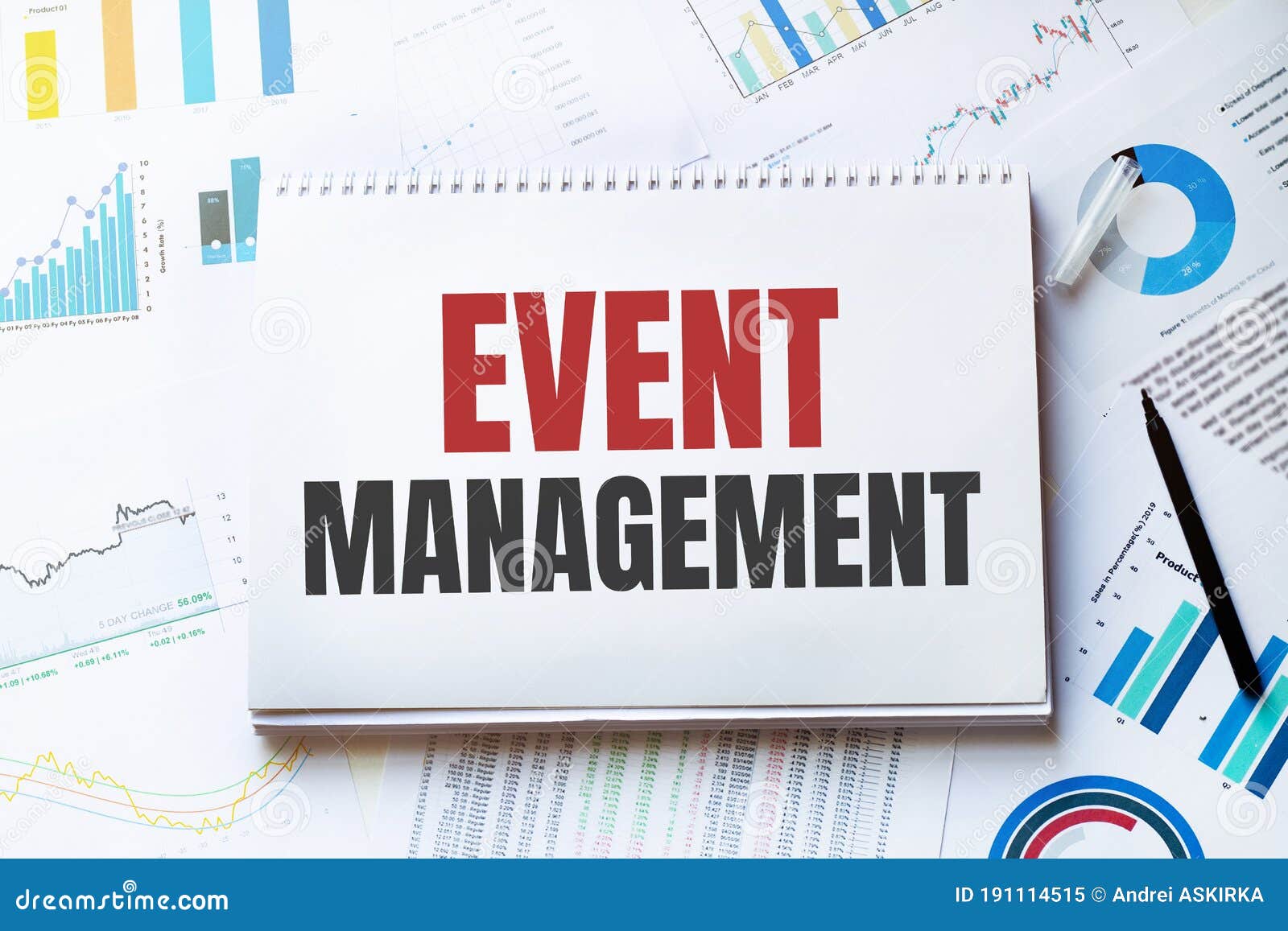 Notebook with Tools and Notes about EVENT MANAGEMENT,concept Stock ...