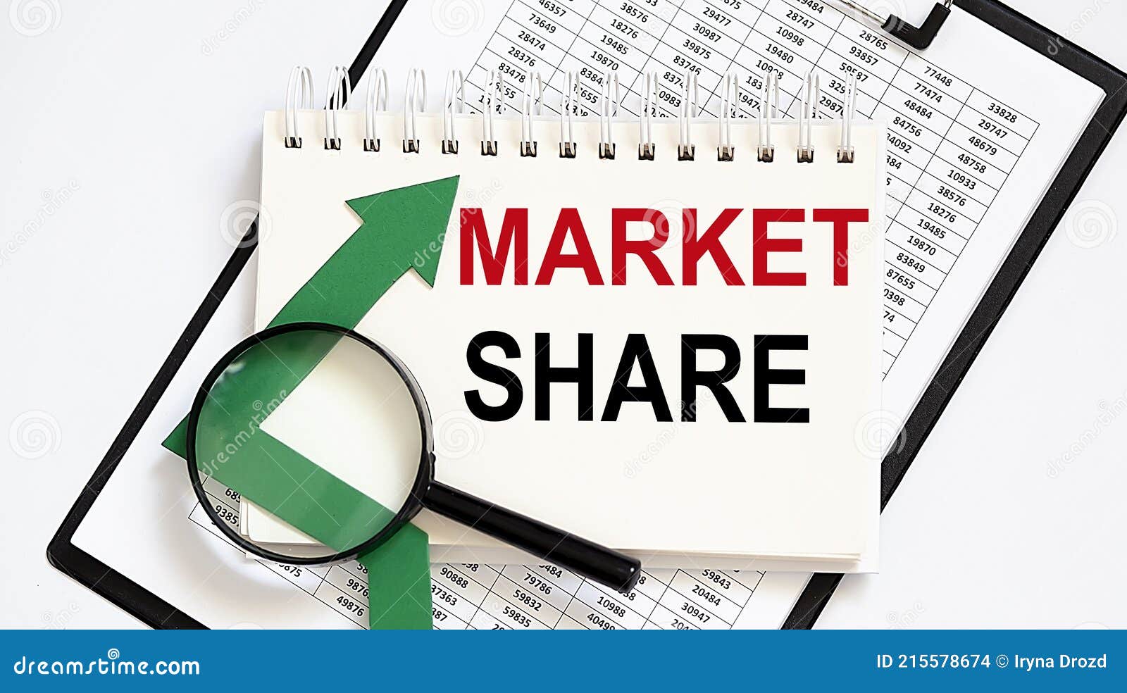 Notebook with Tools and Notes about MARKET SHARE with Chart,business ...