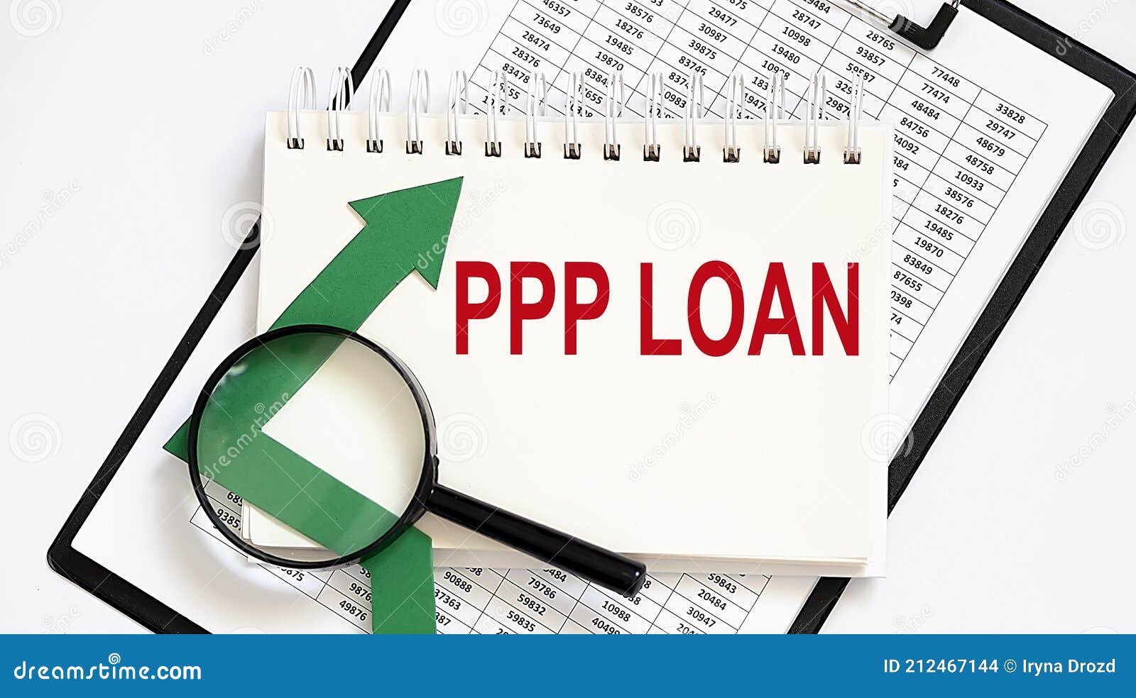 Notebook with Tools and Notes about PPP LOAN with Chart,business Stock ...