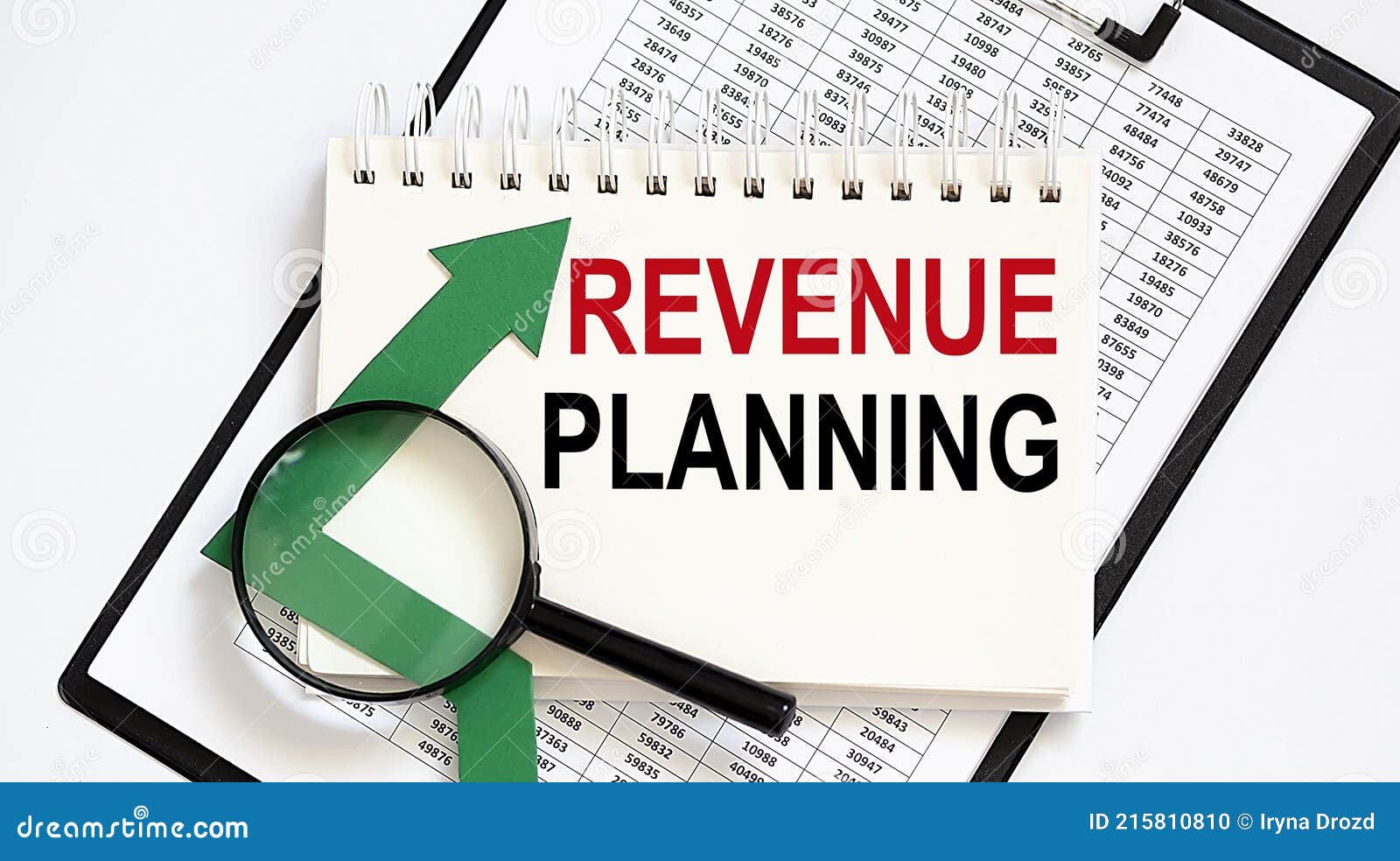 Notebook with Tools and Notes about REVENUE PLANNING with Chart ...