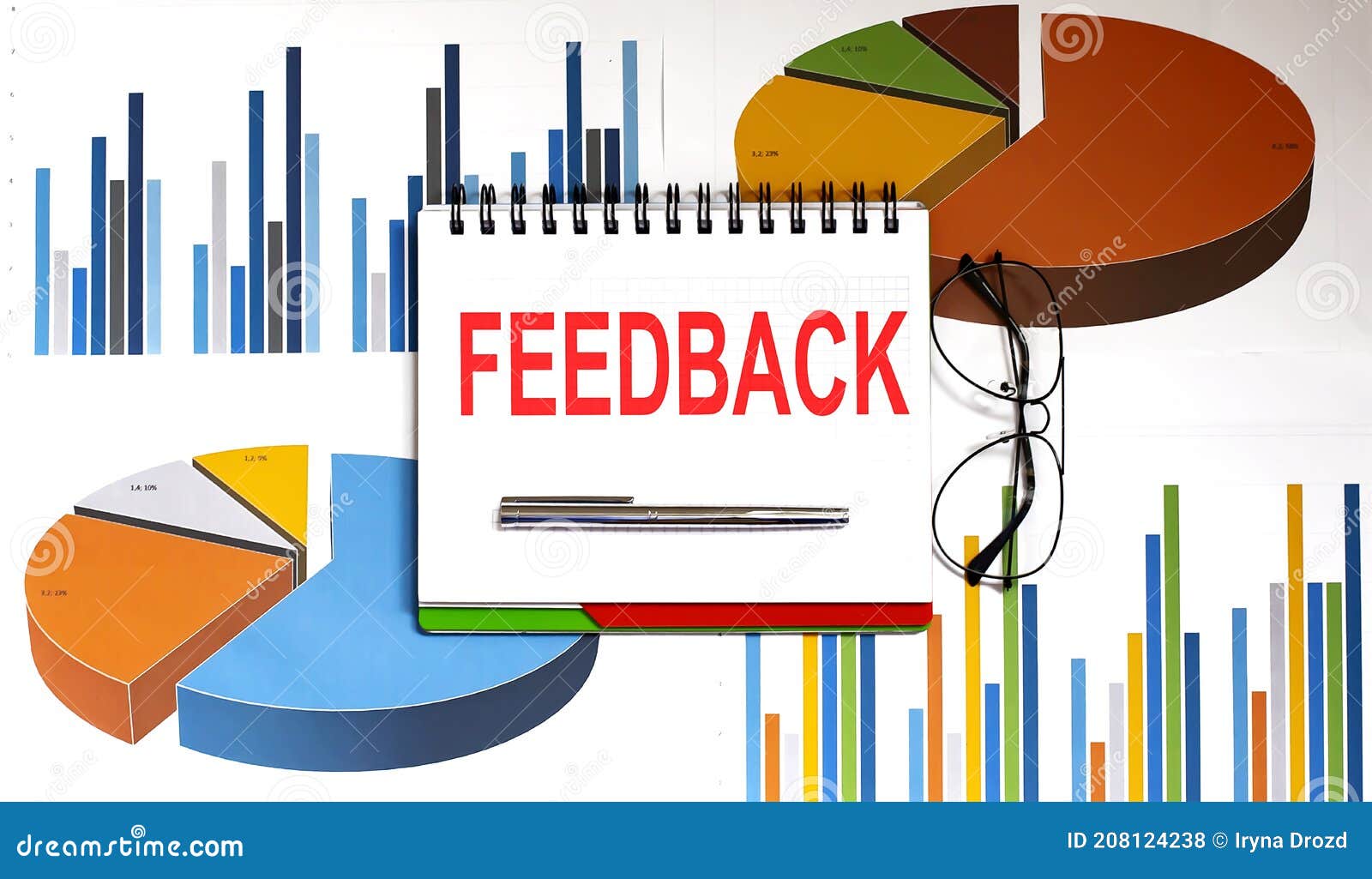 Notebook with Tools and Notes with Text FEEDBACK on Charts Stock Photo ...