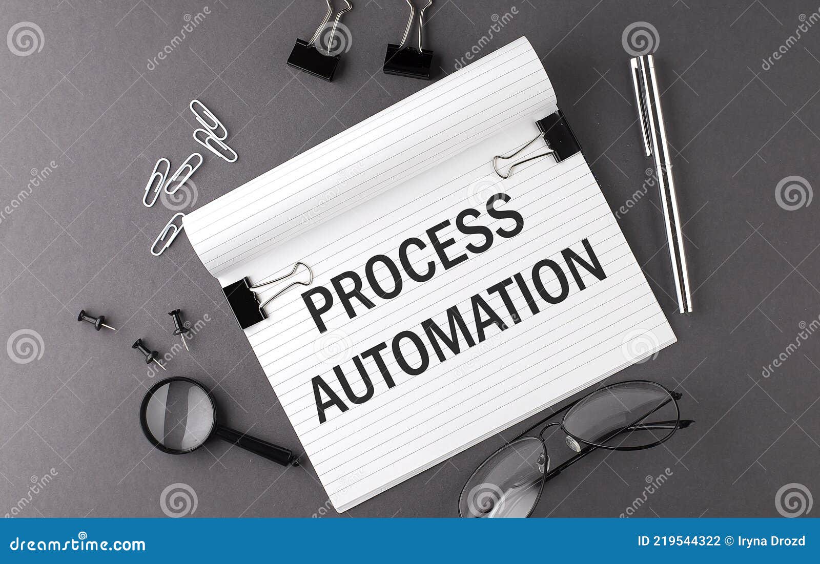 Notebook with Tools and Notes with Text PROCESS AUTOMATION , Business ...