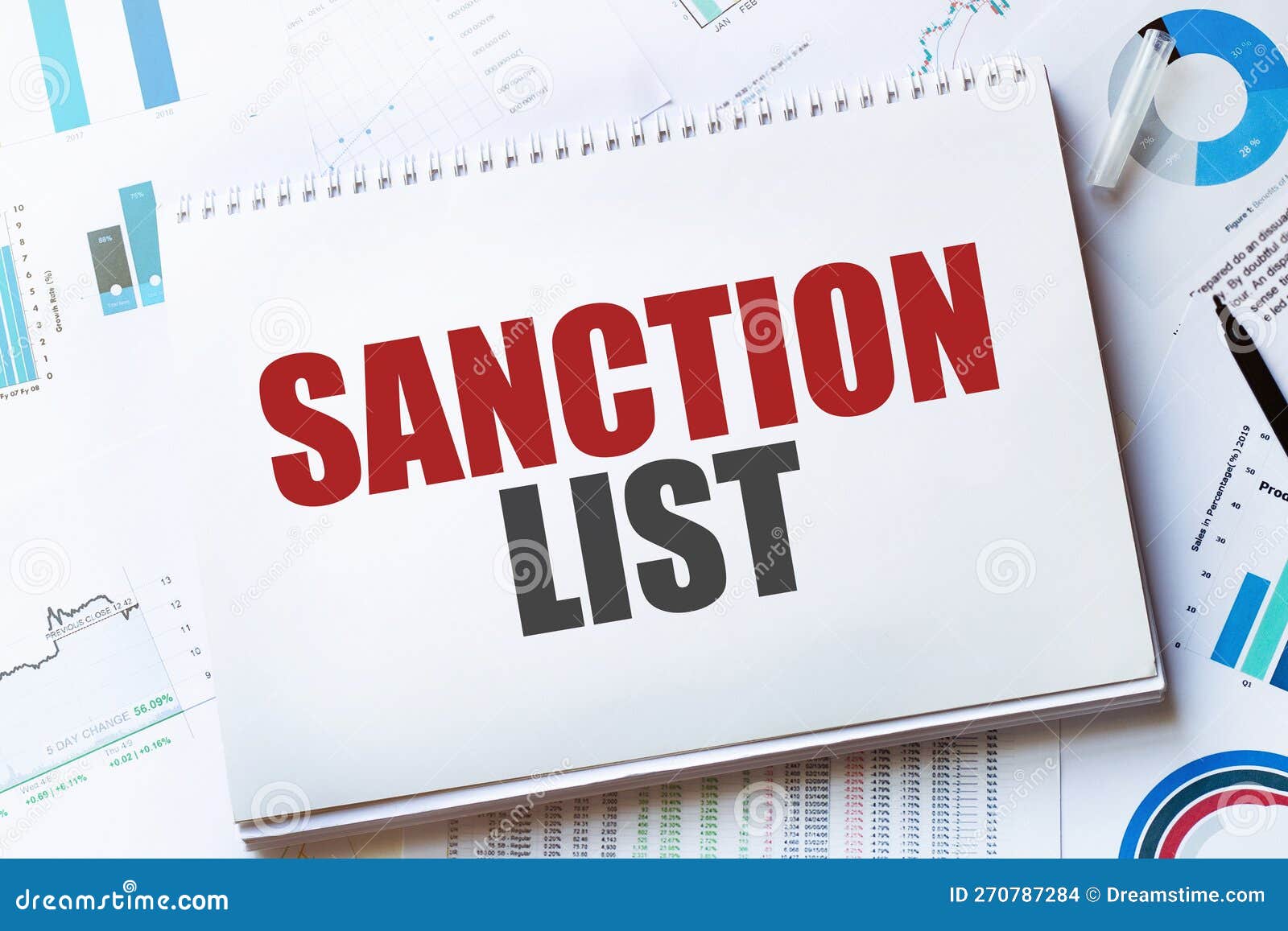 Sanction List Words On Blue Folder And Charts Royalty-Free Stock ...