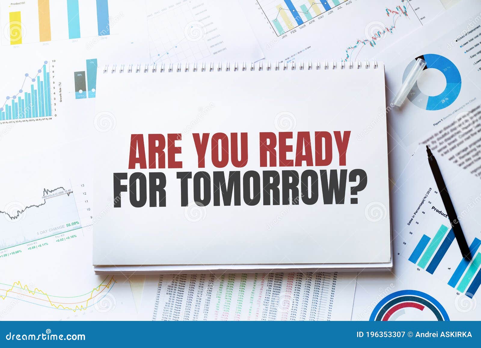 Notebook with Tools and Notes with Text are YOU READY for TOMORROW ...