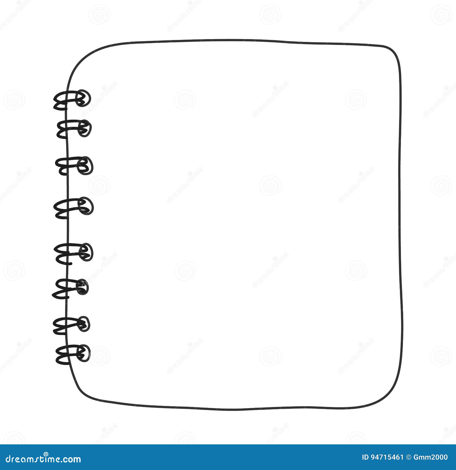 Notebook Top View Hand Drawn Line Art Vector Art Illustration ...