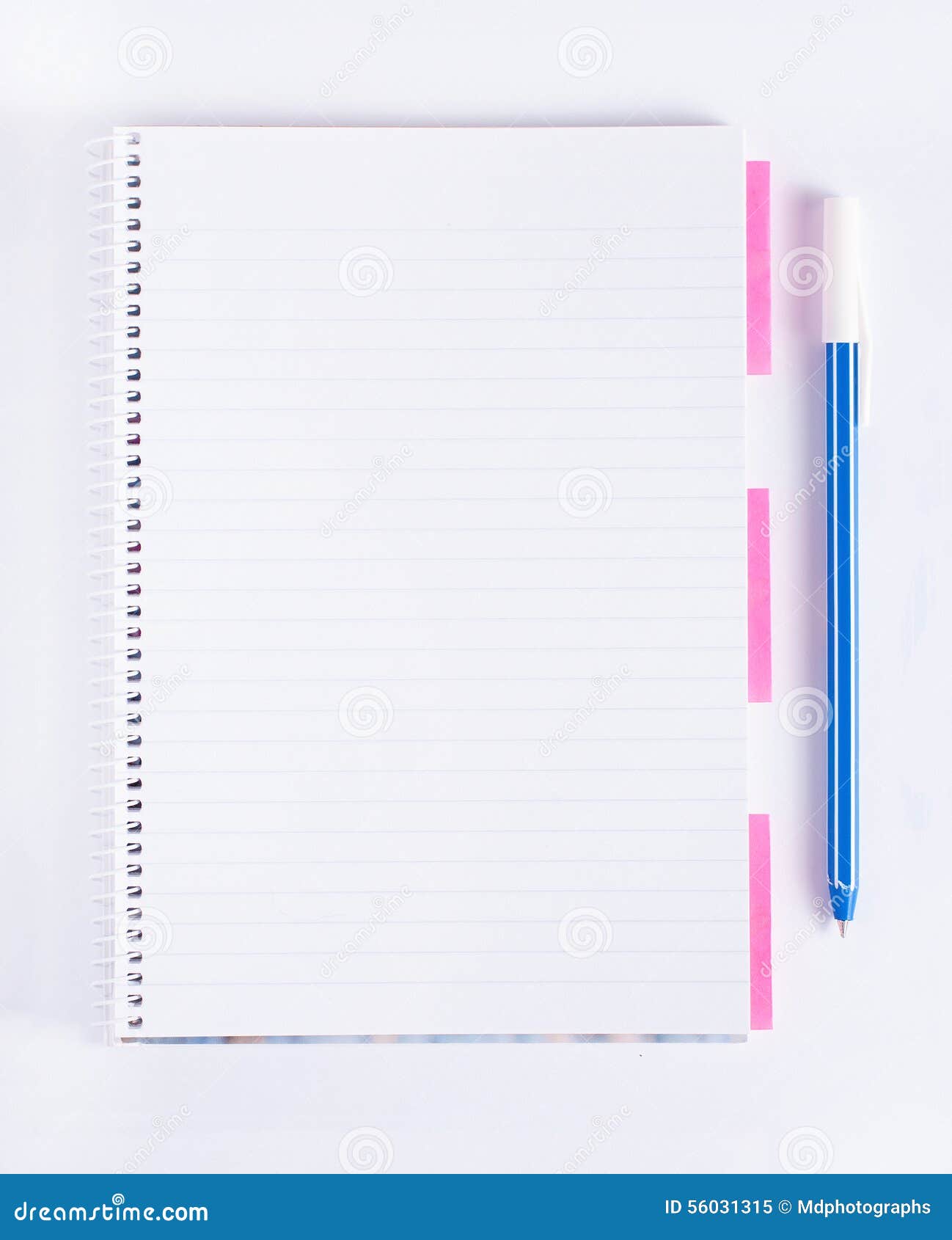 Notebook top view with pen stock image. Image of work - 56031315