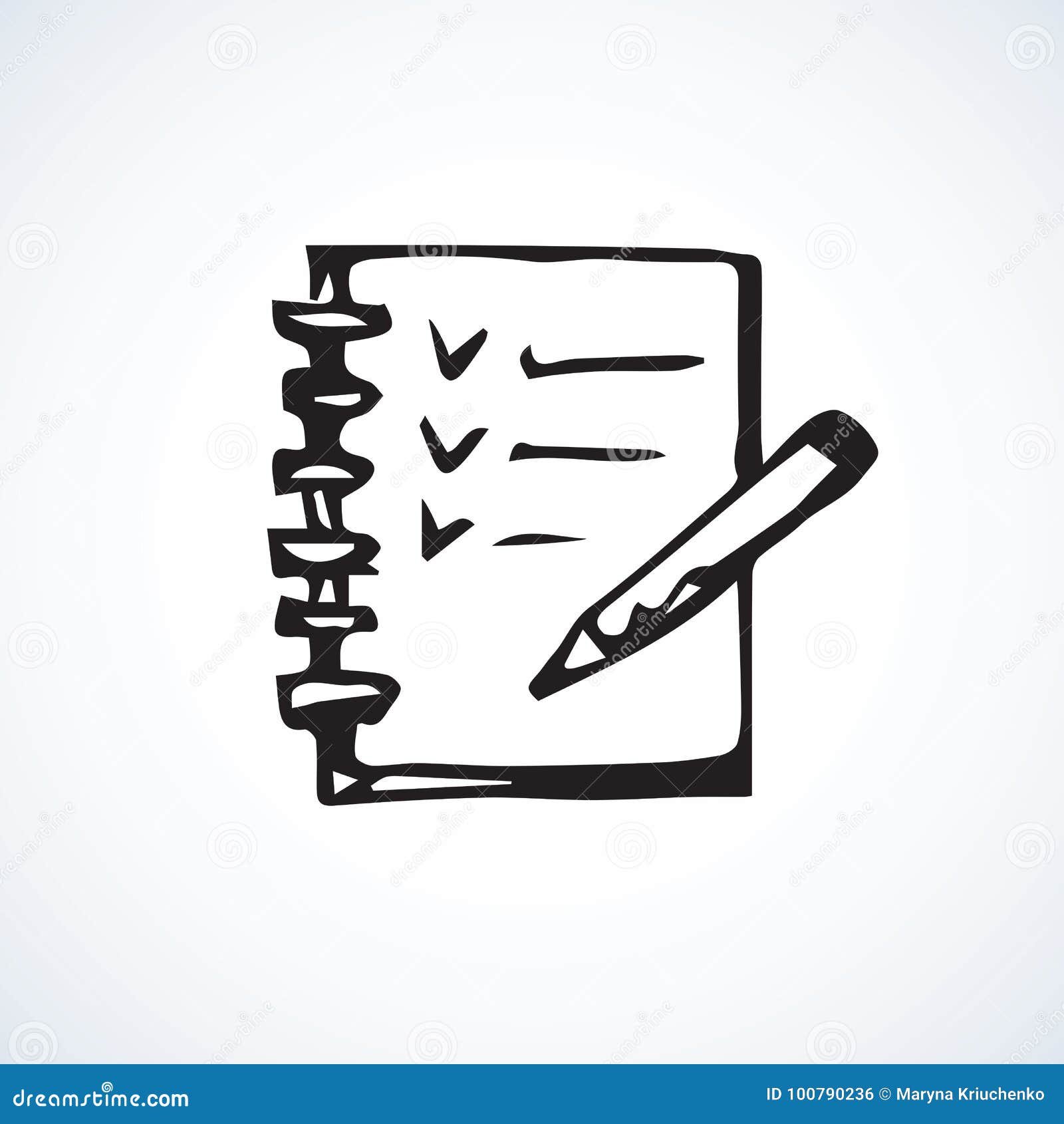 Notebook. Vector drawing stock vector. Illustration of message - 100790236