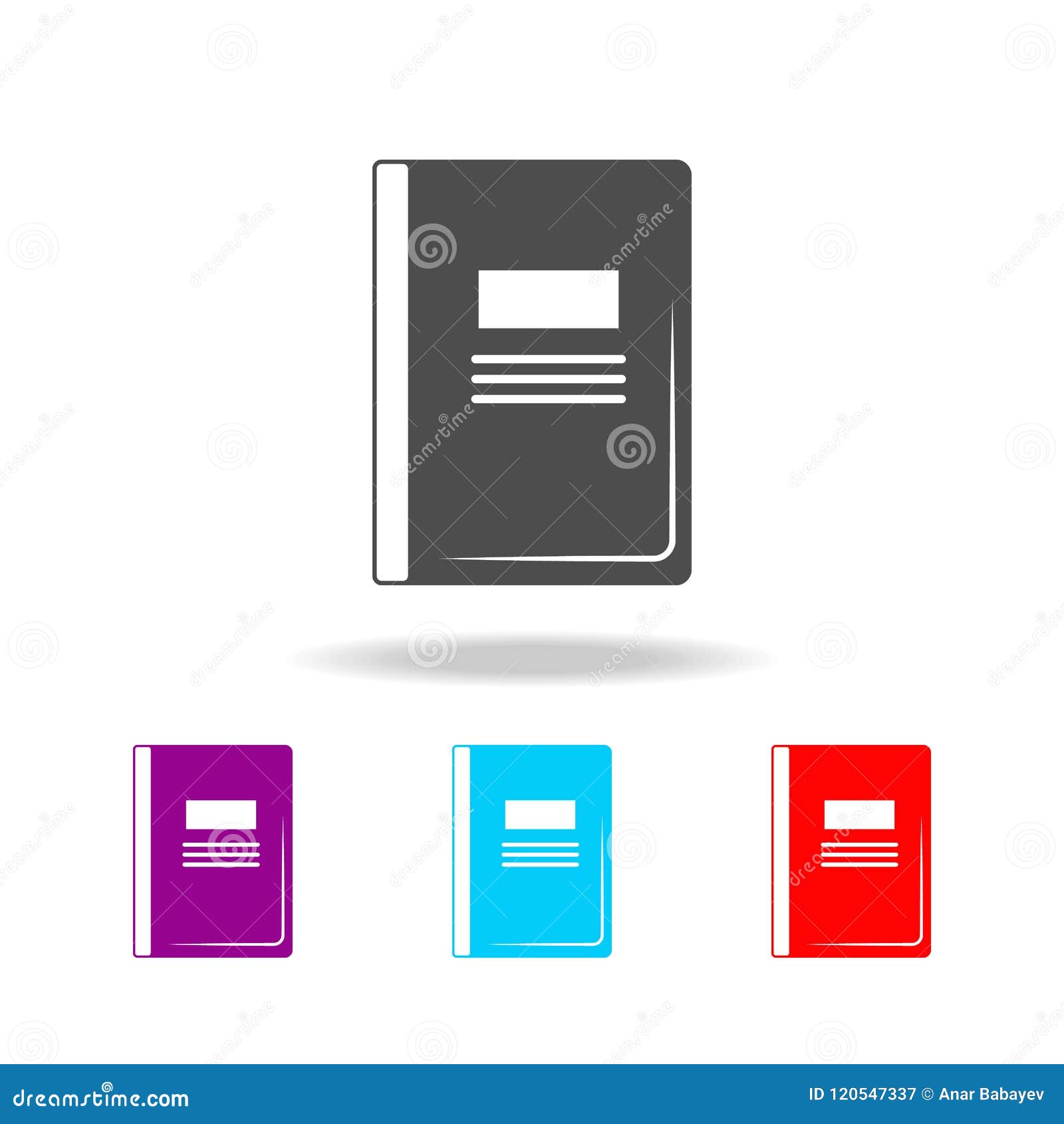 Notebook Vector Icon. Elements of Education in Multi Colored Icons ...