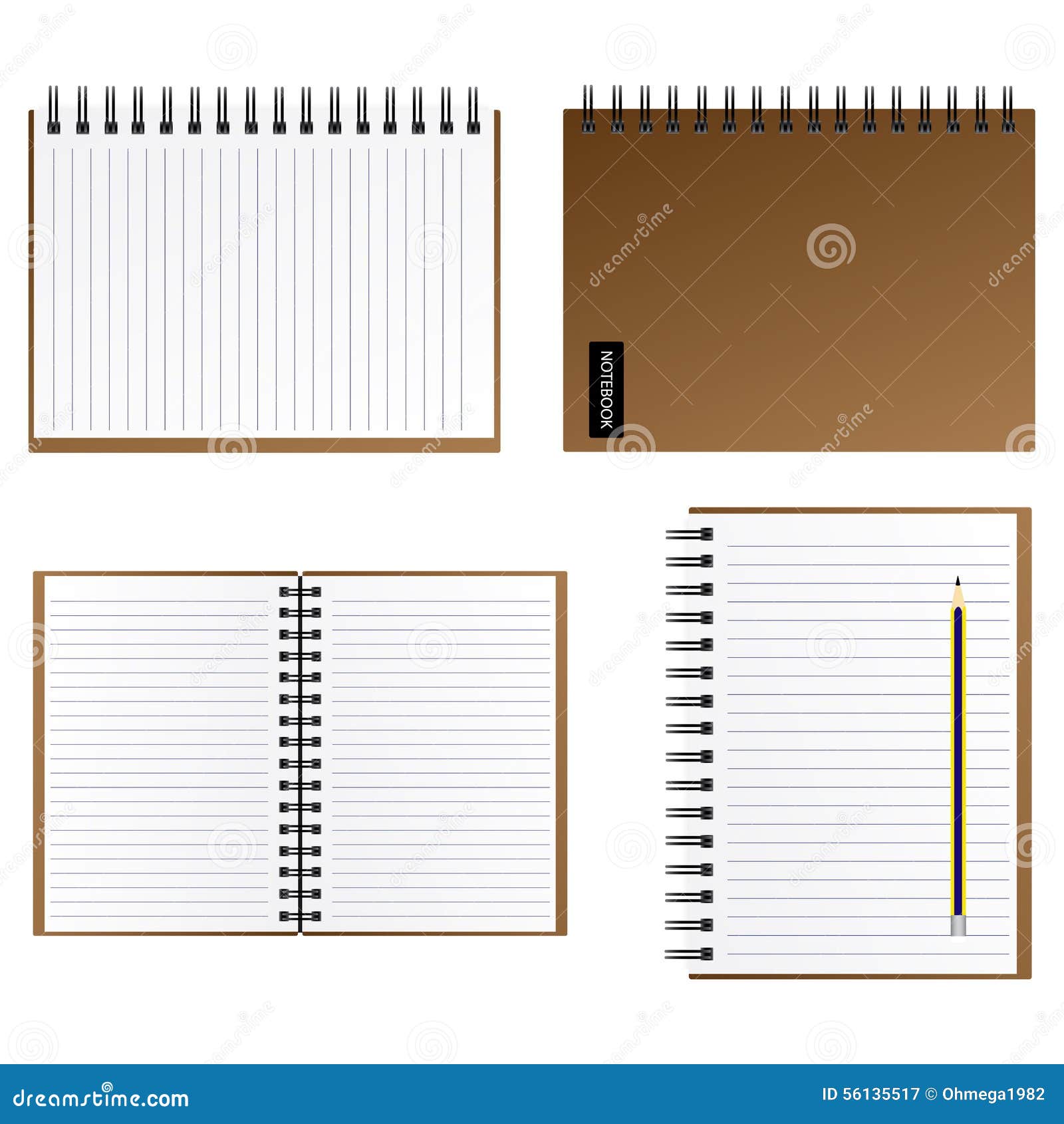 Notebook Vector Illustration EPS10. Stock Vector - Illustration of ...