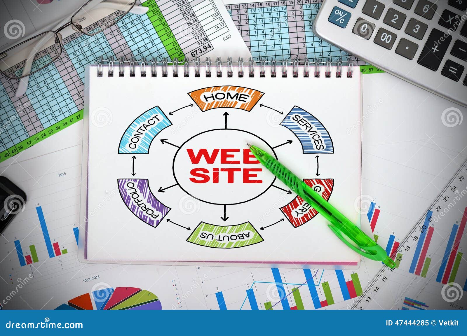 Notebook with website stock image. Image of organization - 47444285