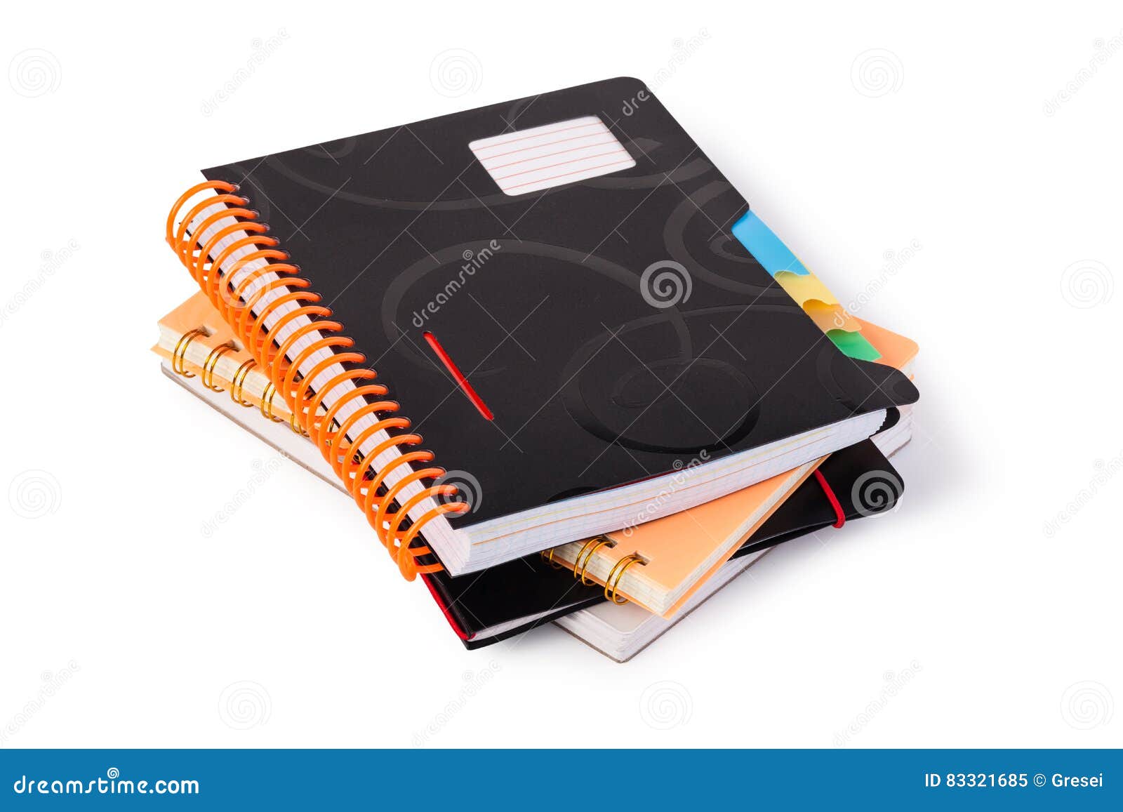 Notebook on White Background Stock Image - Image of texture, text: 83321685