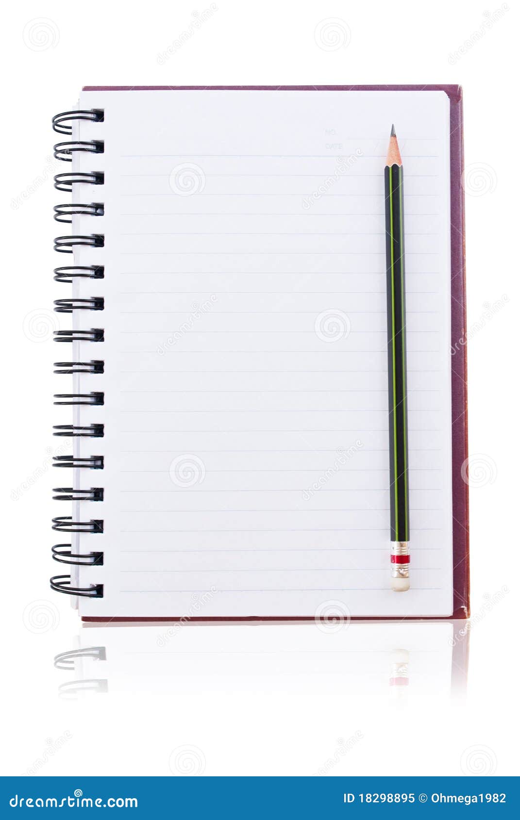 Notebook on the White with Pencils. Stock Image - Image of document ...