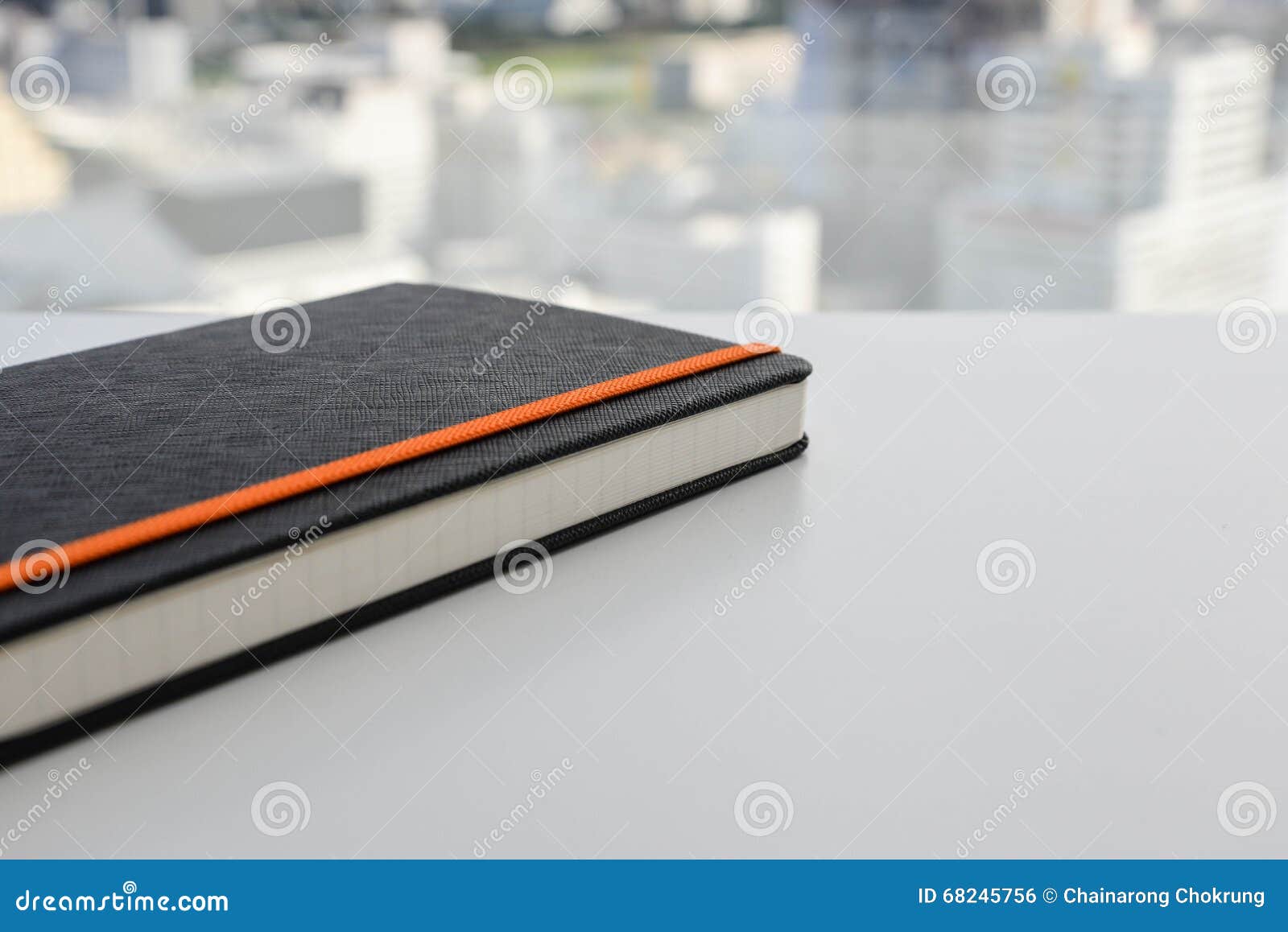 Notebook on the White Table Stock Photo - Image of design, pencil: 68245756