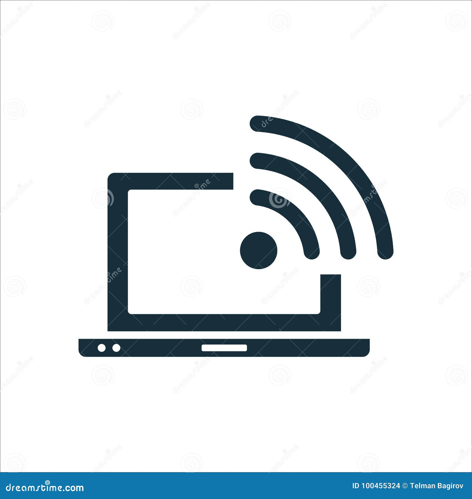 Notebook Wi-fi Icon on White Background Stock Illustration ...