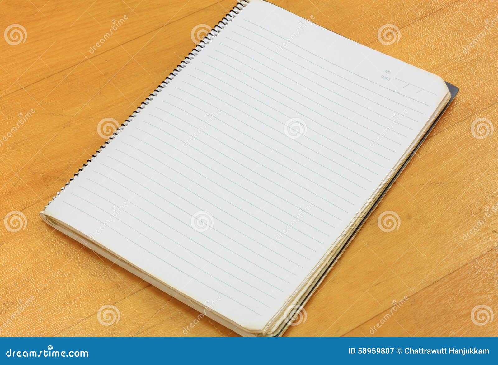 Notebook on Wood Background. Stock Image - Image of blank, grain: 58959807
