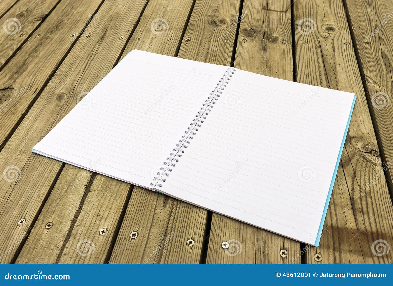 Notebook on wood stock image. Image of open, paper, office - 43612001