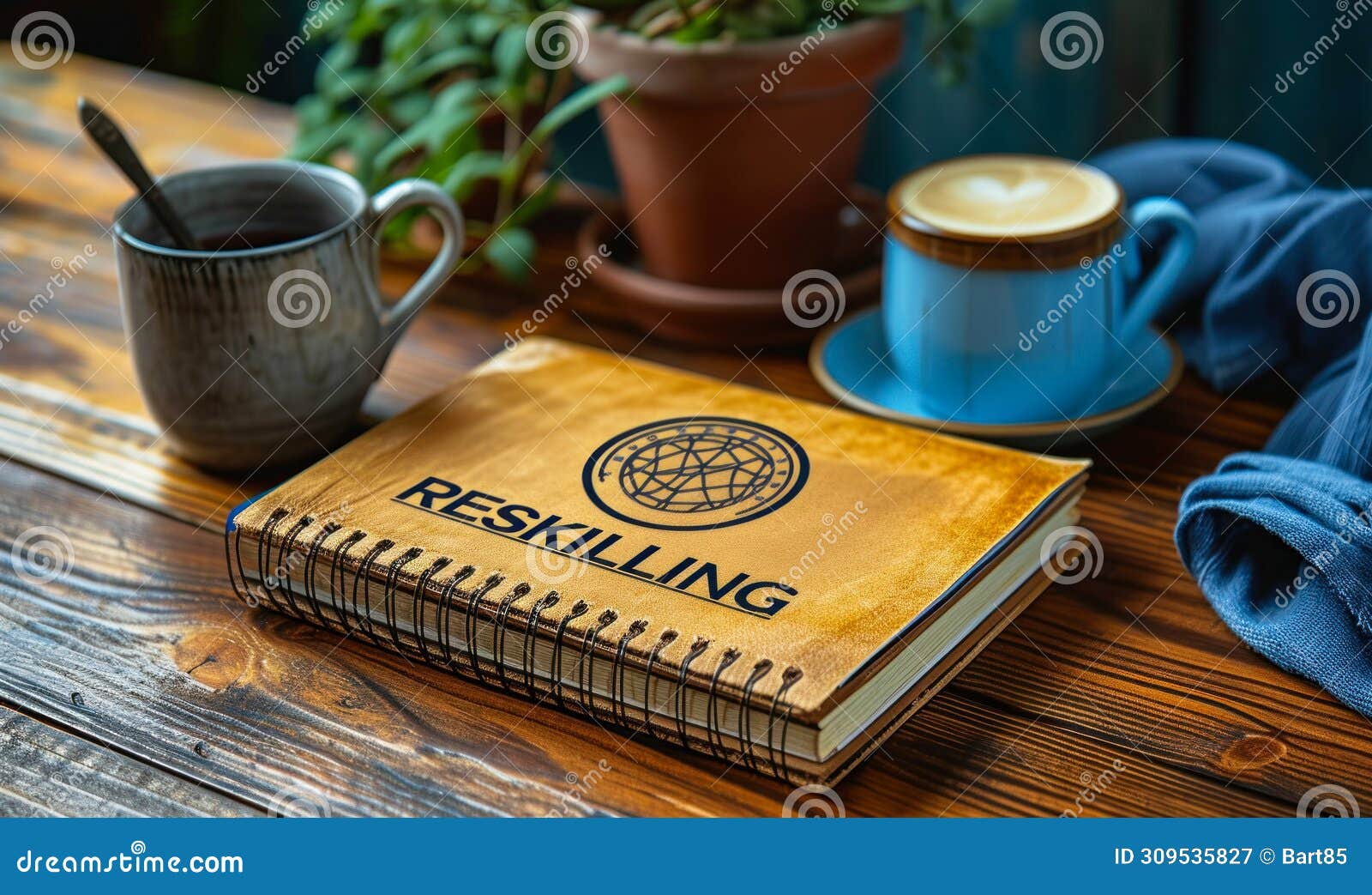 Retraining Reskilling Up Skilling Concept Blue Color Icon Set Cartoon ...