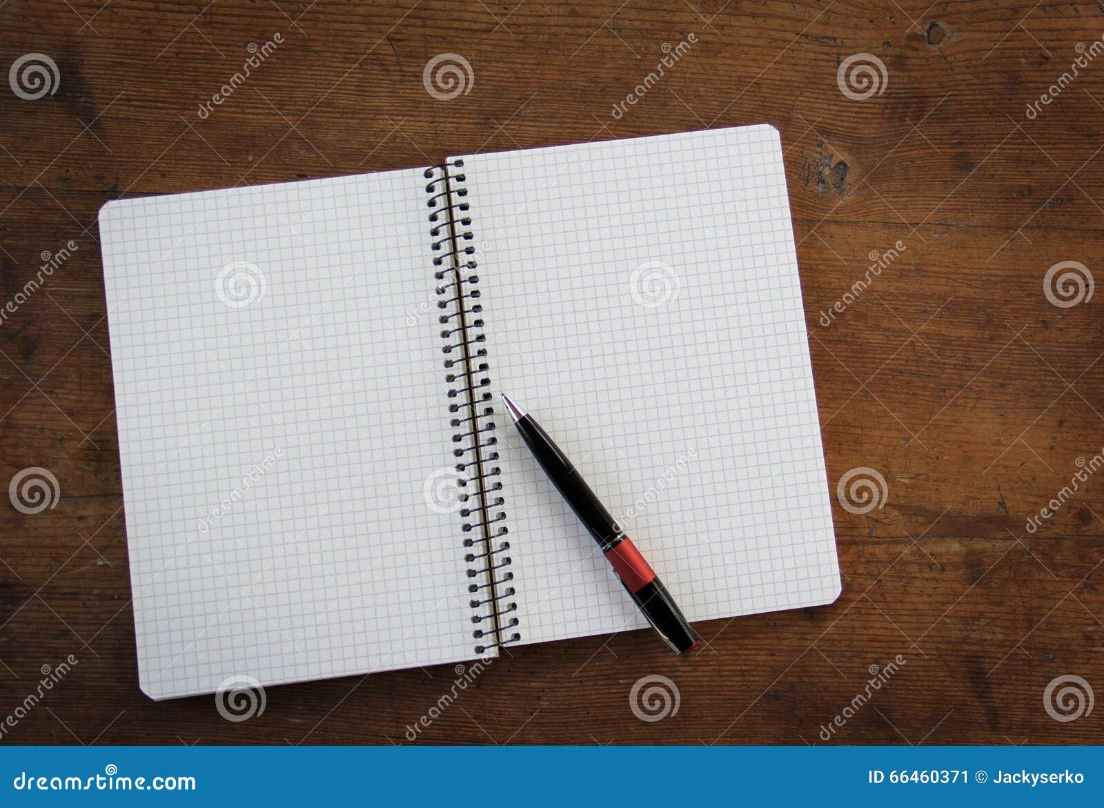 Notebook on wooden table stock image. Image of page, paper - 66460371