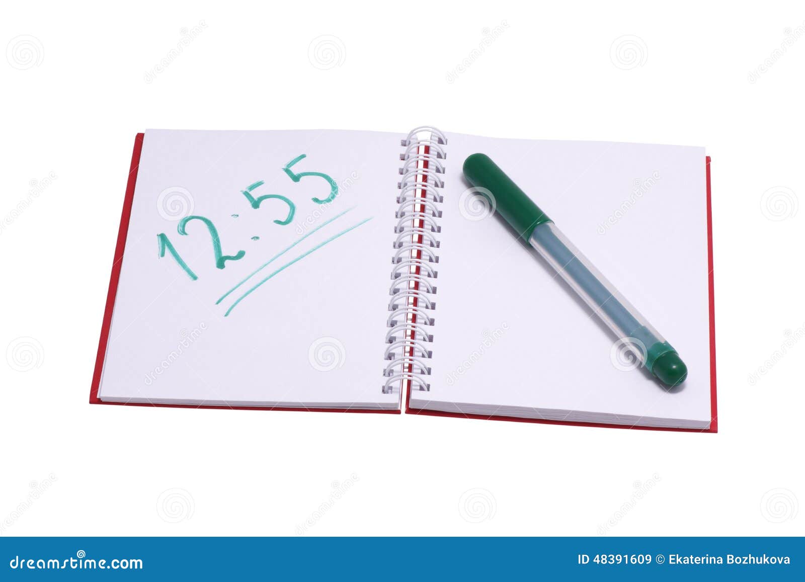 Notebook with Written Numbers and Green Felt-tip Pen. Stock Image ...
