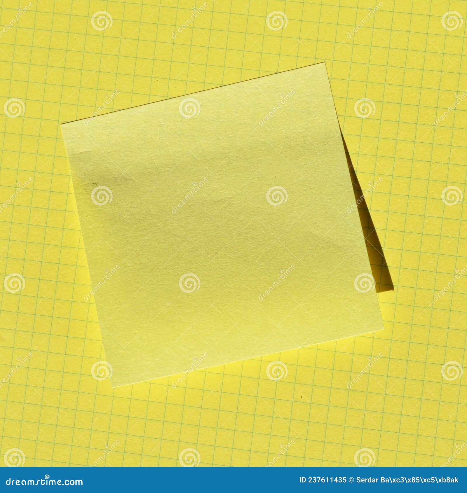 Notebook Yellow Checkered Lined Paper and Yellow Sticky Note Paper ...