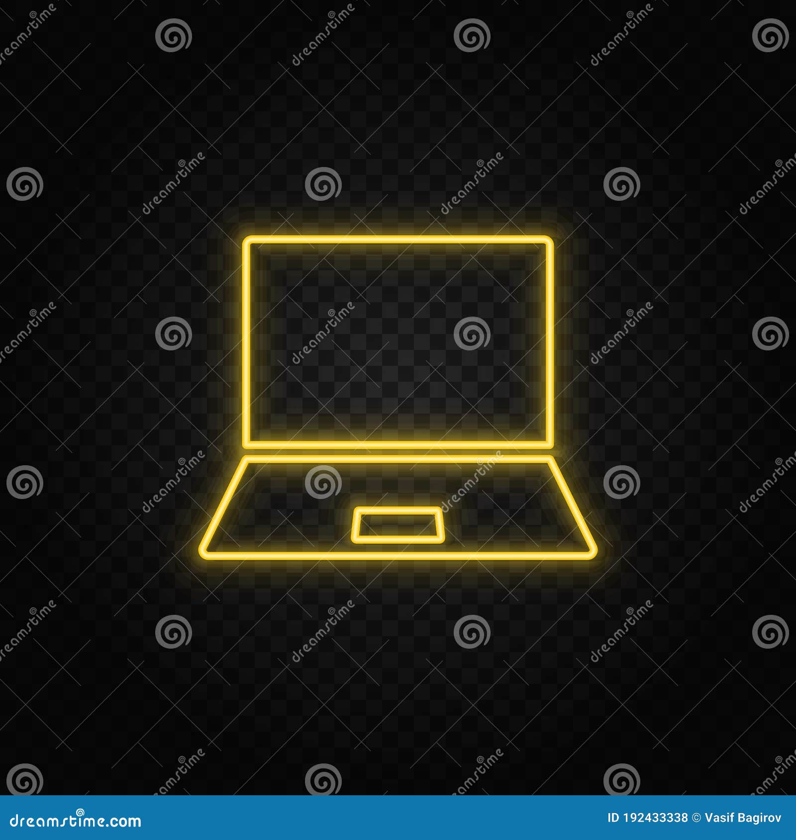 Notebook Yellow Neon Icon .Transparent Background Stock Vector ...