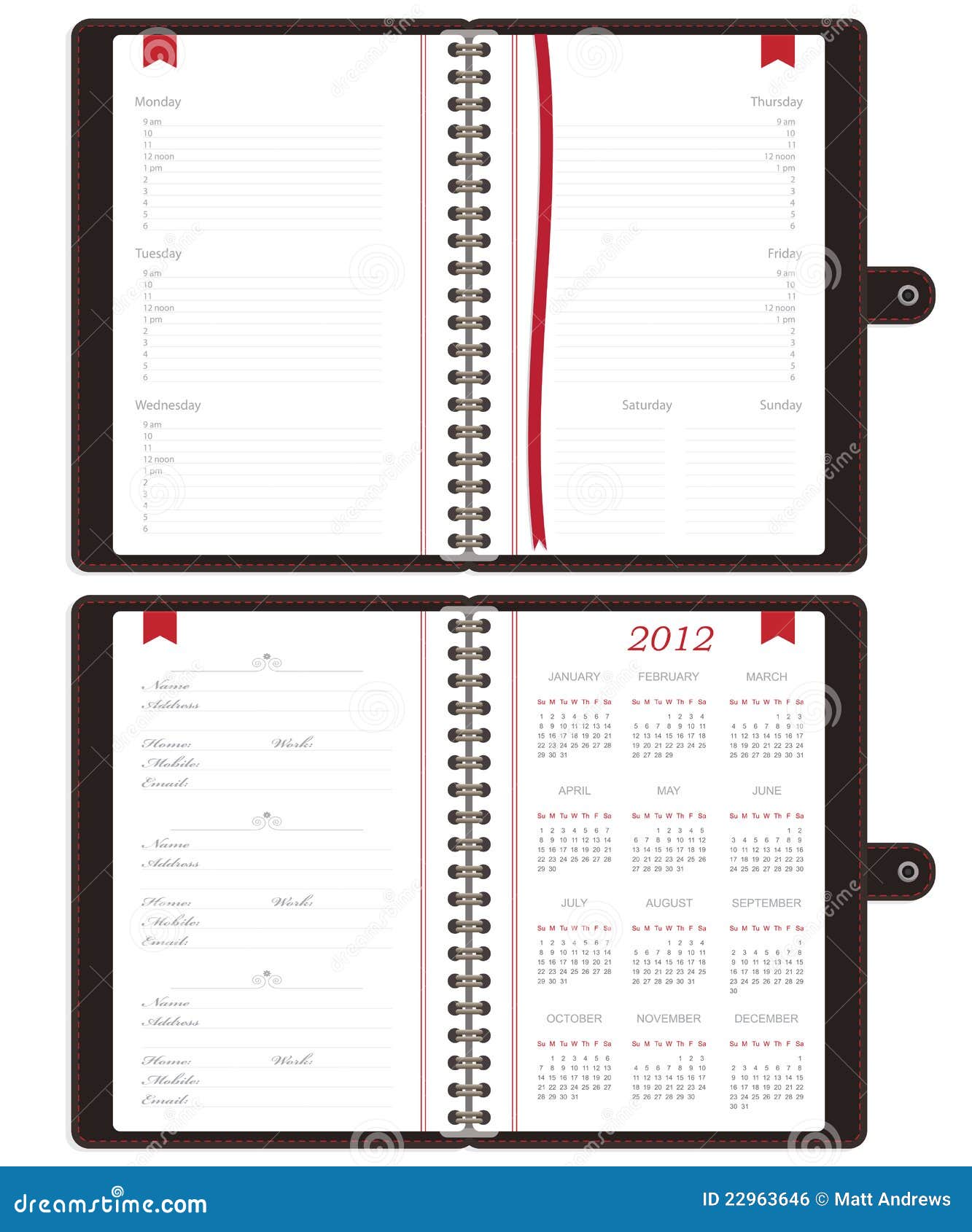 Calender Notebooks Stock Illustrations – 7 Calender Notebooks Stock ...