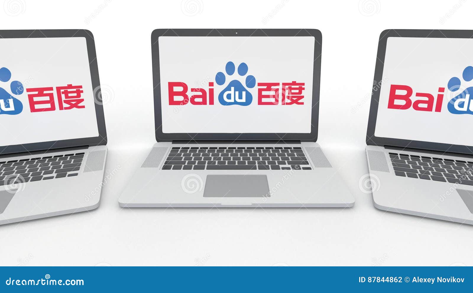 Notebooks with Baidu Logo on the Screen. Computer Technology Conceptual ...