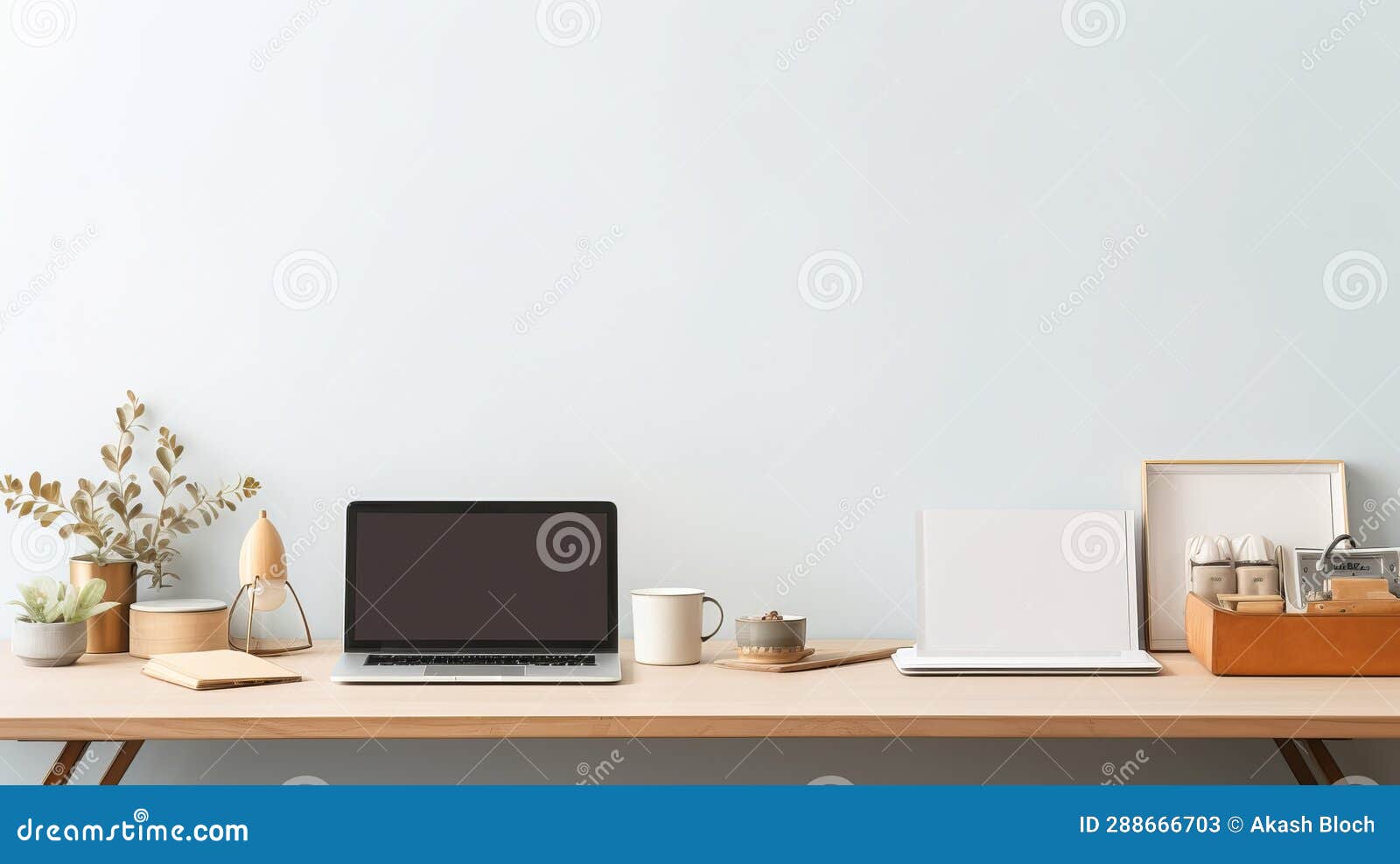 Close Up View of Simple Workspace with Laptop Stock Image - Image of ...